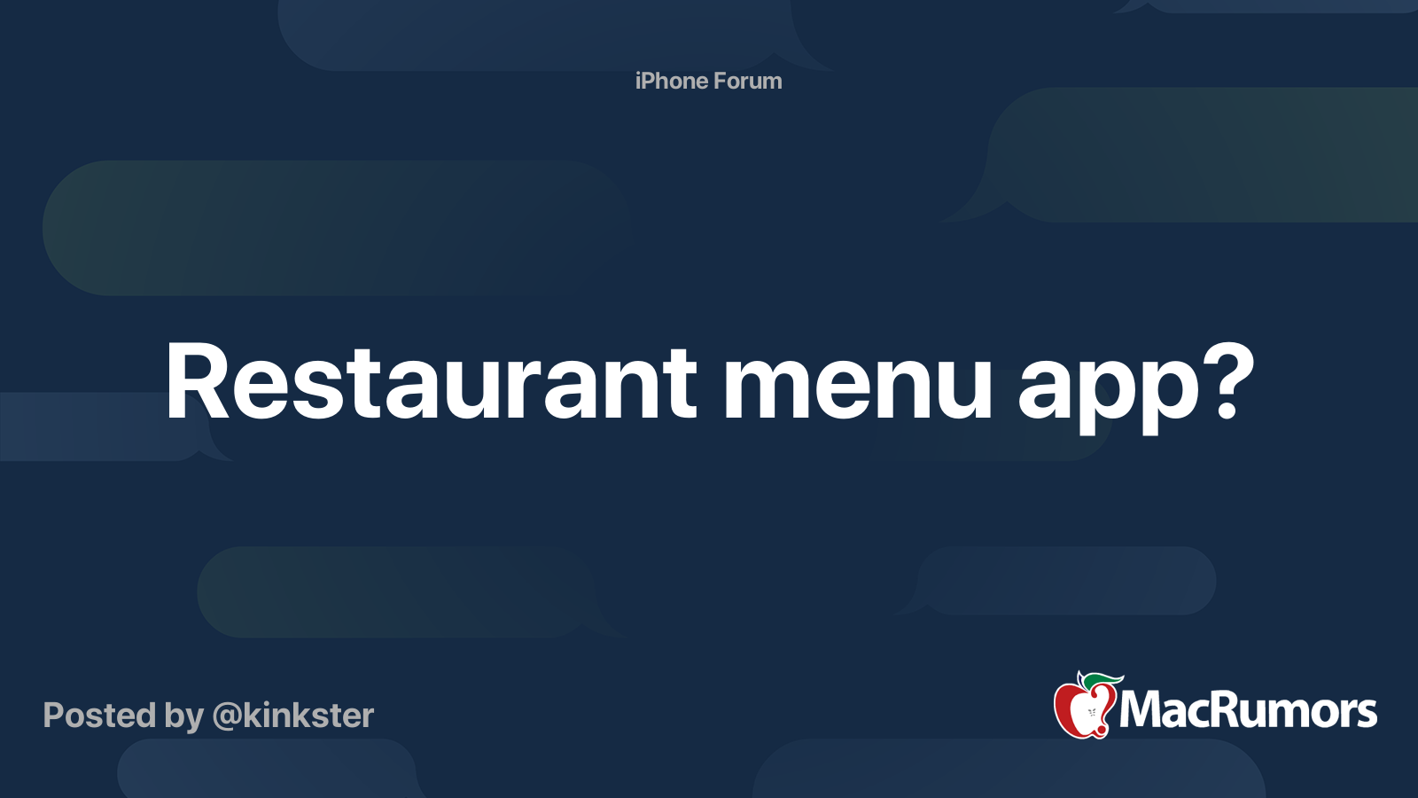 Restaurant menu app? | MacRumors Forums