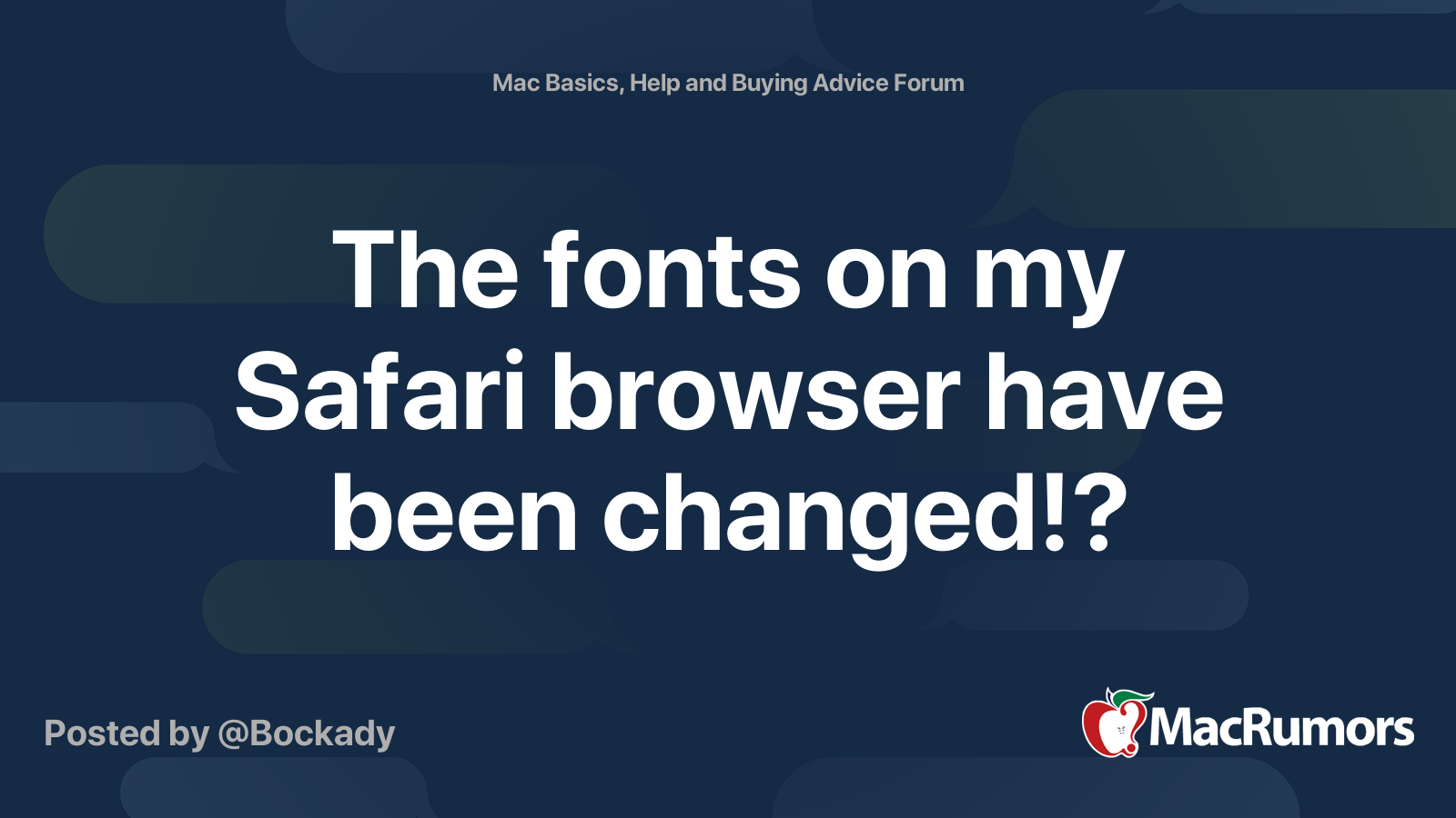 The fonts on my Safari browser have been changed!? | MacRumors Forums