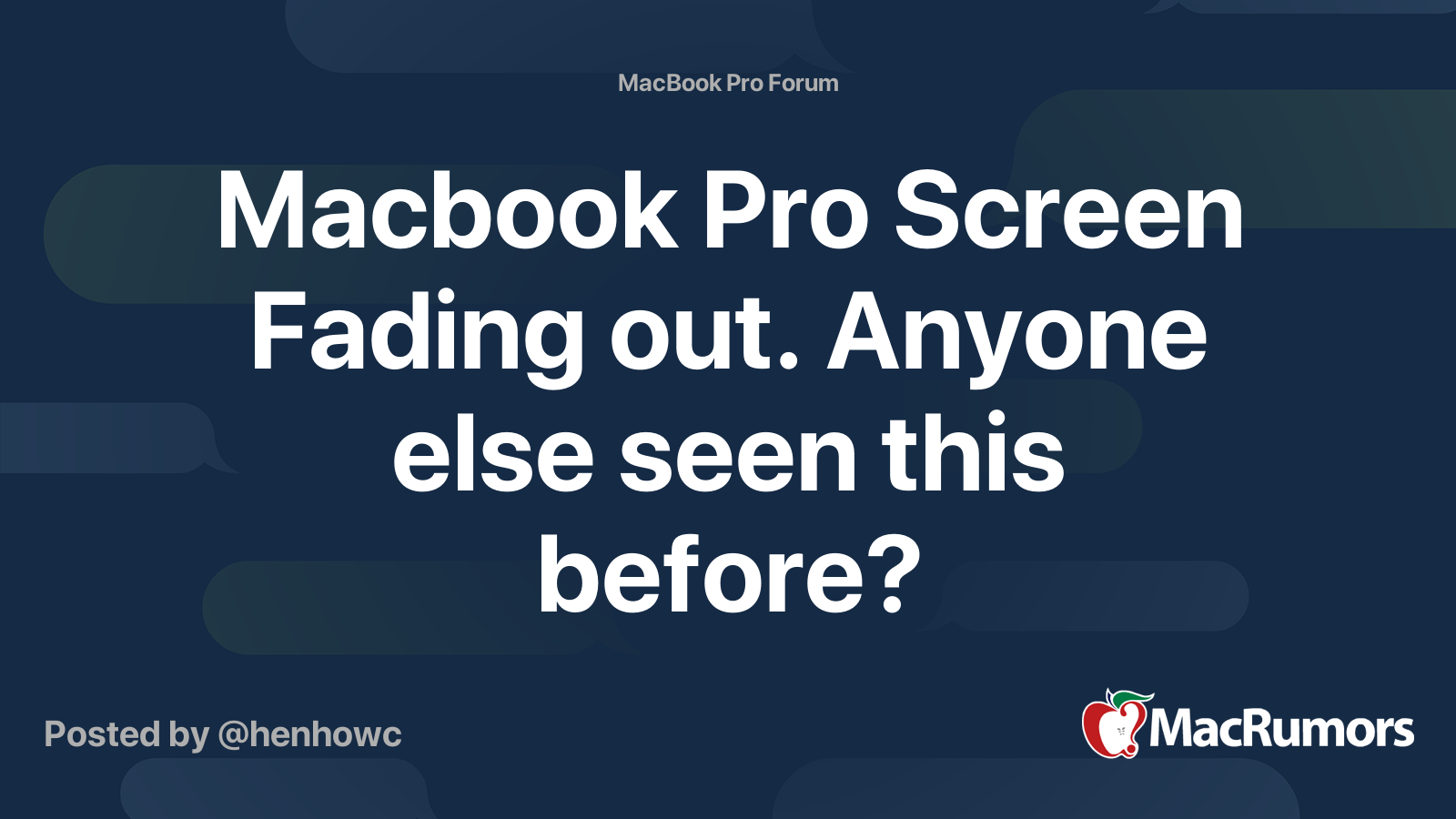 Macbook Pro Screen Fading out. Anyone else seen this before ...