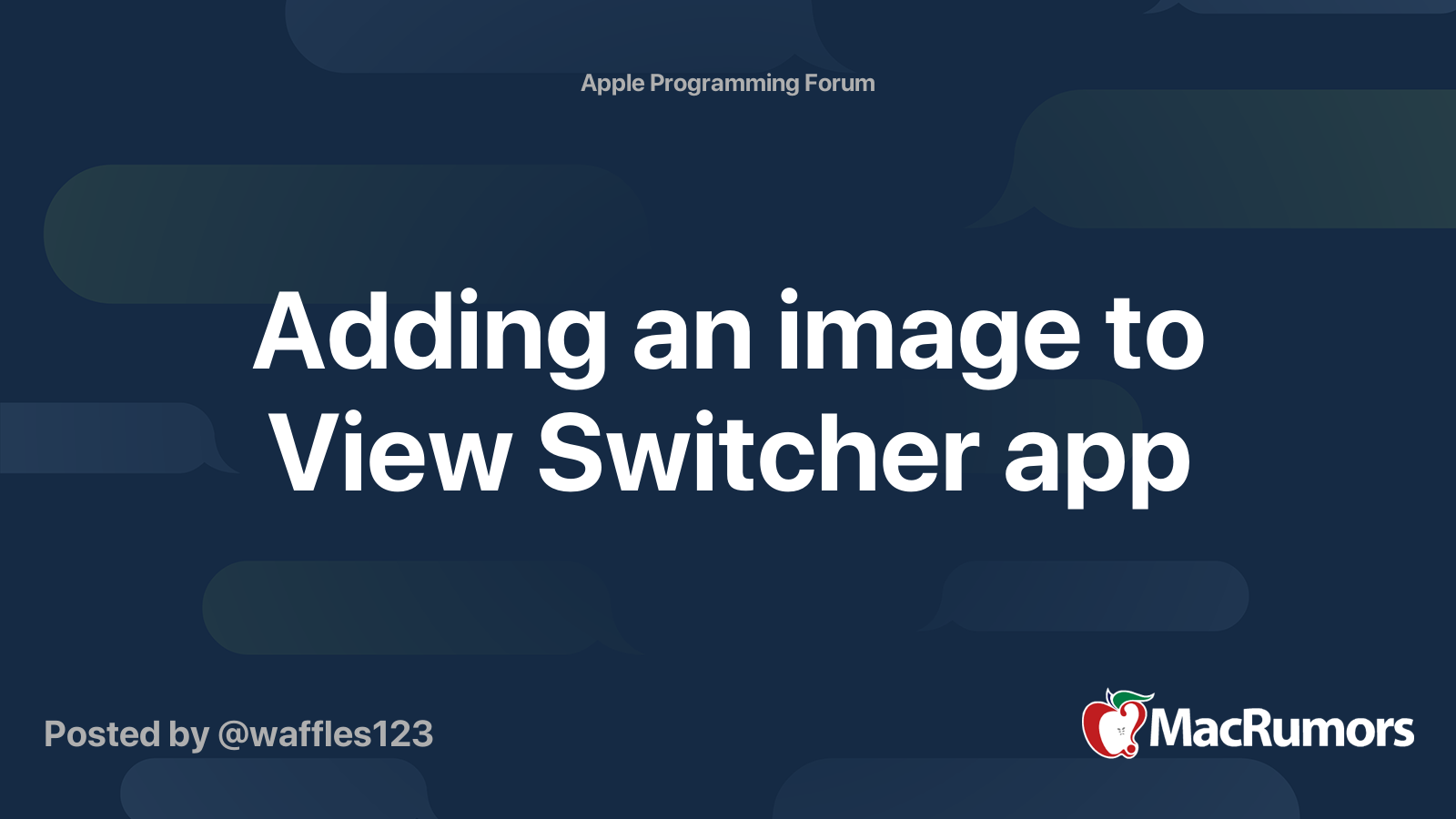 Adding an image to View Switcher app | MacRumors Forums