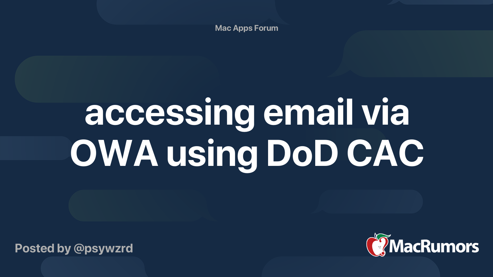 accessing email via OWA using DoD CAC | MacRumors Forums