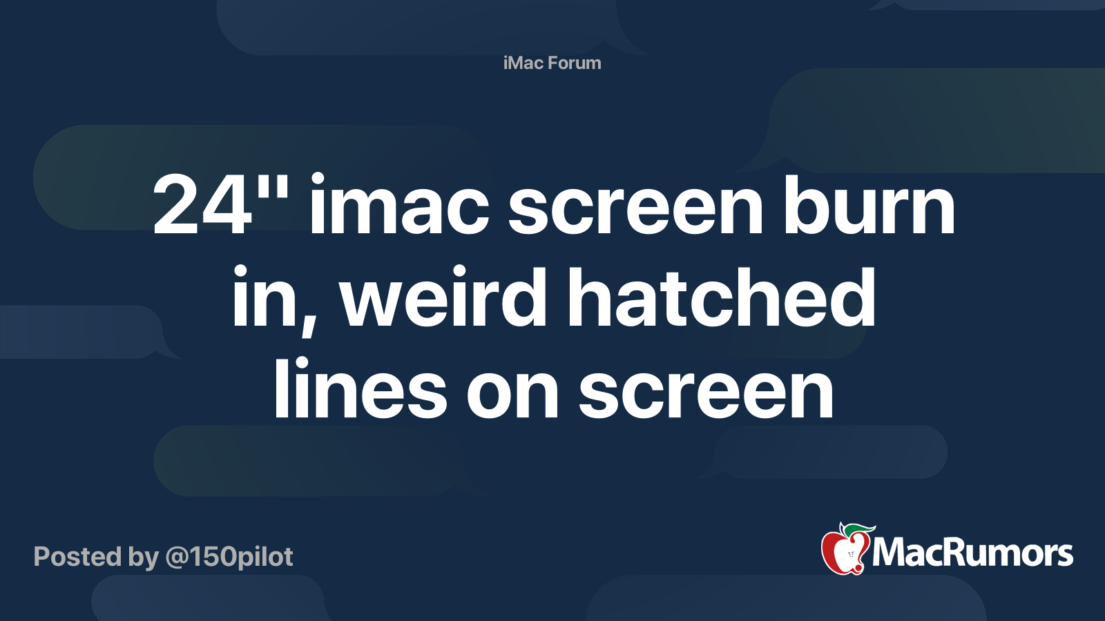 24" imac screen burn in, weird hatched lines on screen | MacRumors Forums