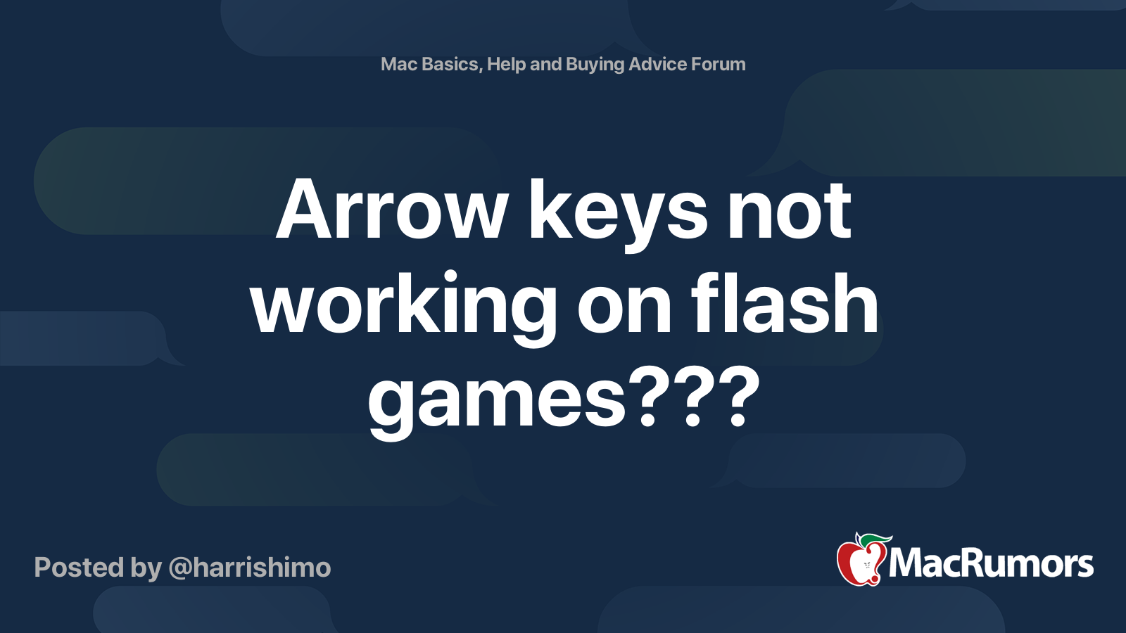 Arrow keys not working on flash games??? | MacRumors Forums