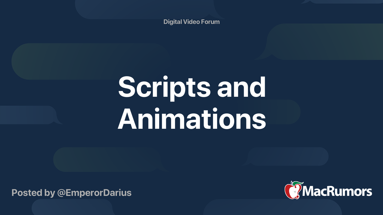 Scripts and Animations | MacRumors Forums