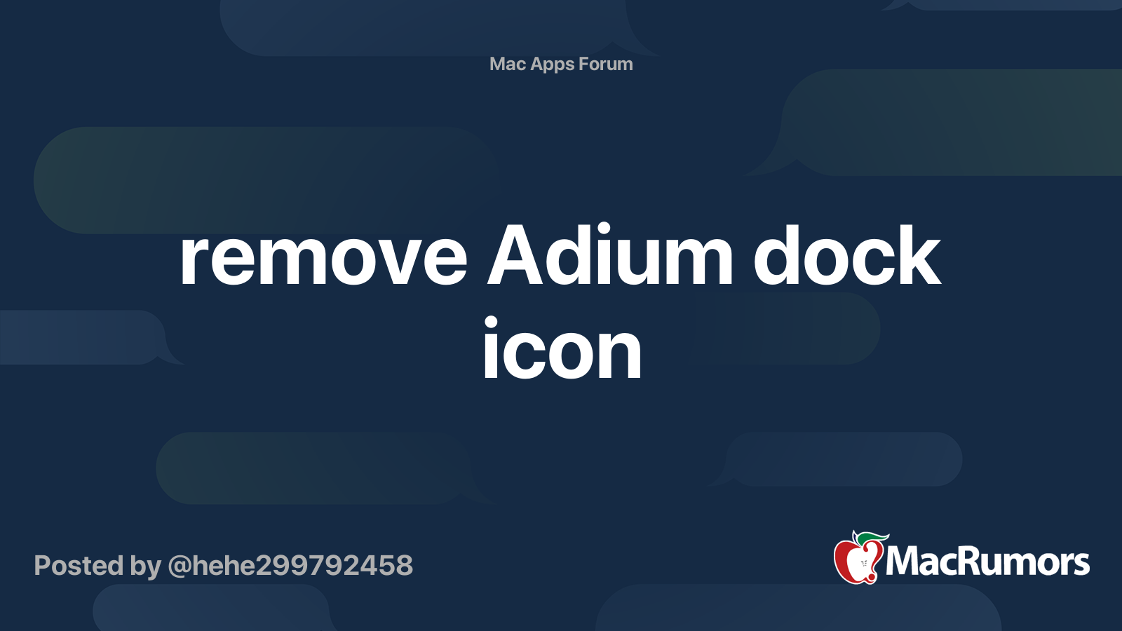 remove Adium dock icon | MacRumors Forums