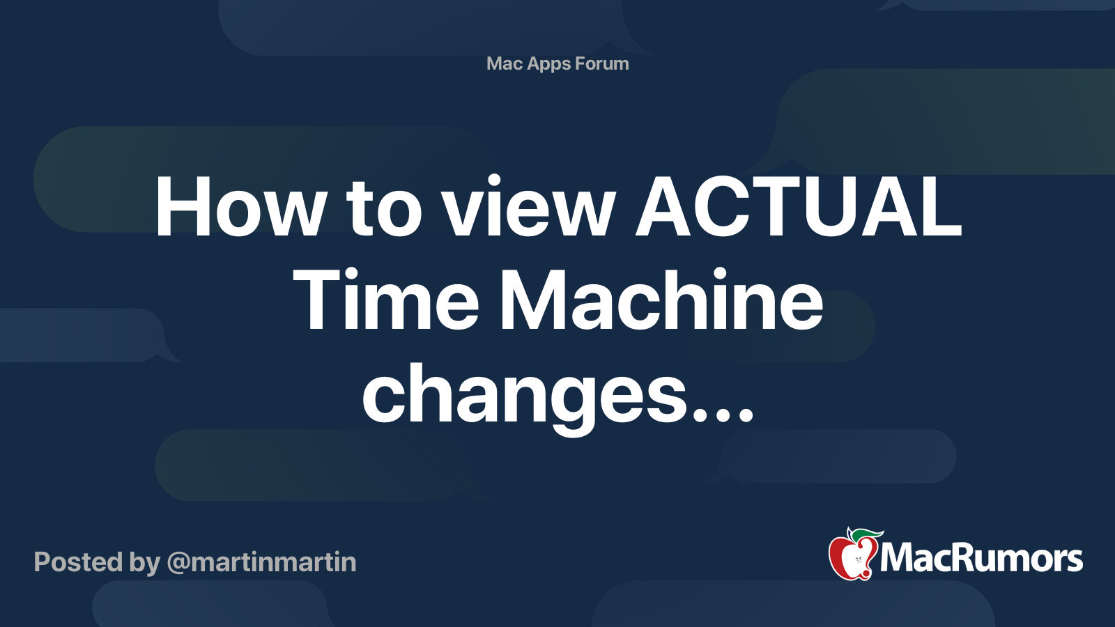 How to view ACTUAL Time Machine changes... | MacRumors Forums