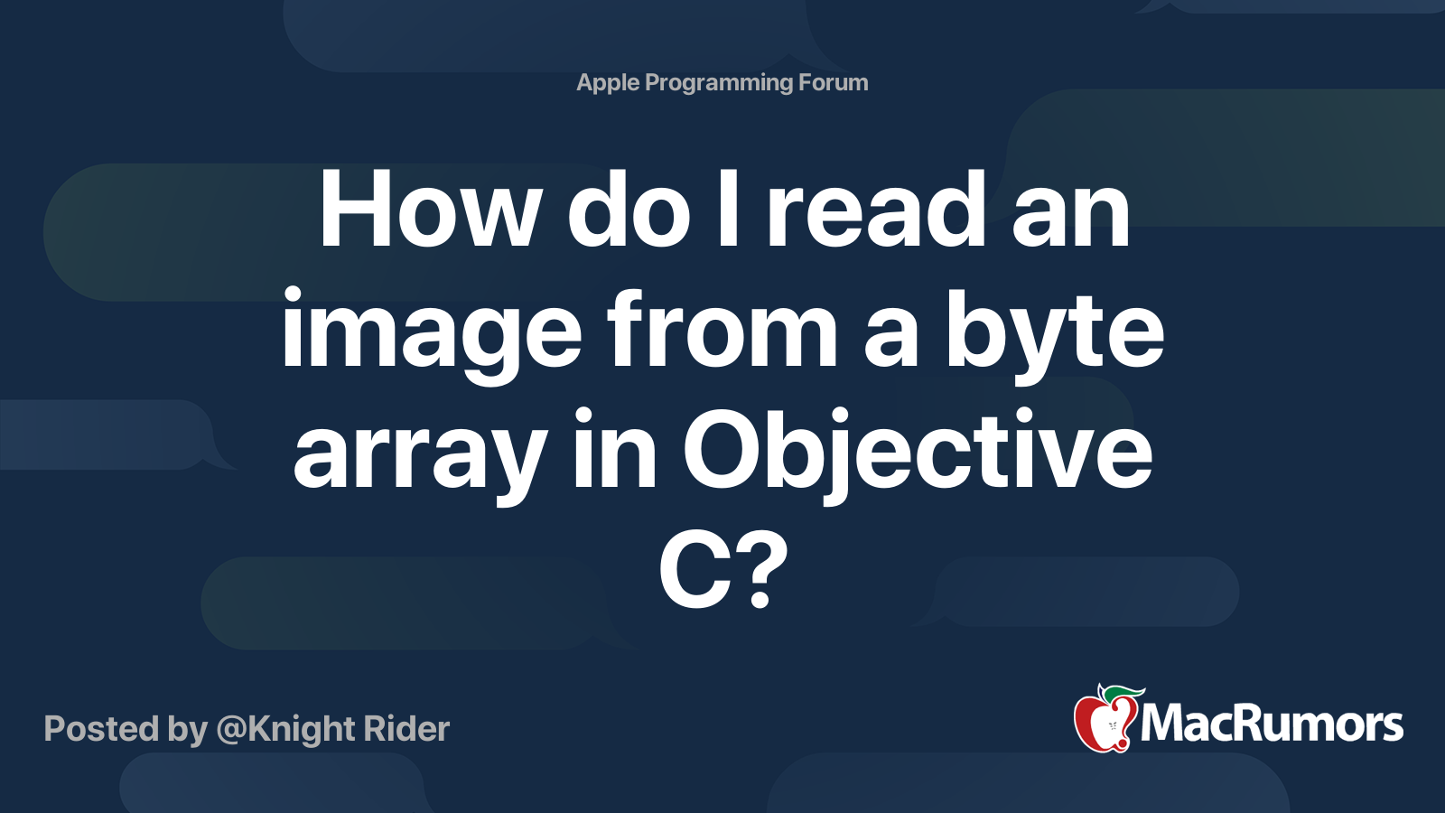 How Do I Read An Image From A Byte Array In Objective C Macrumors Forums