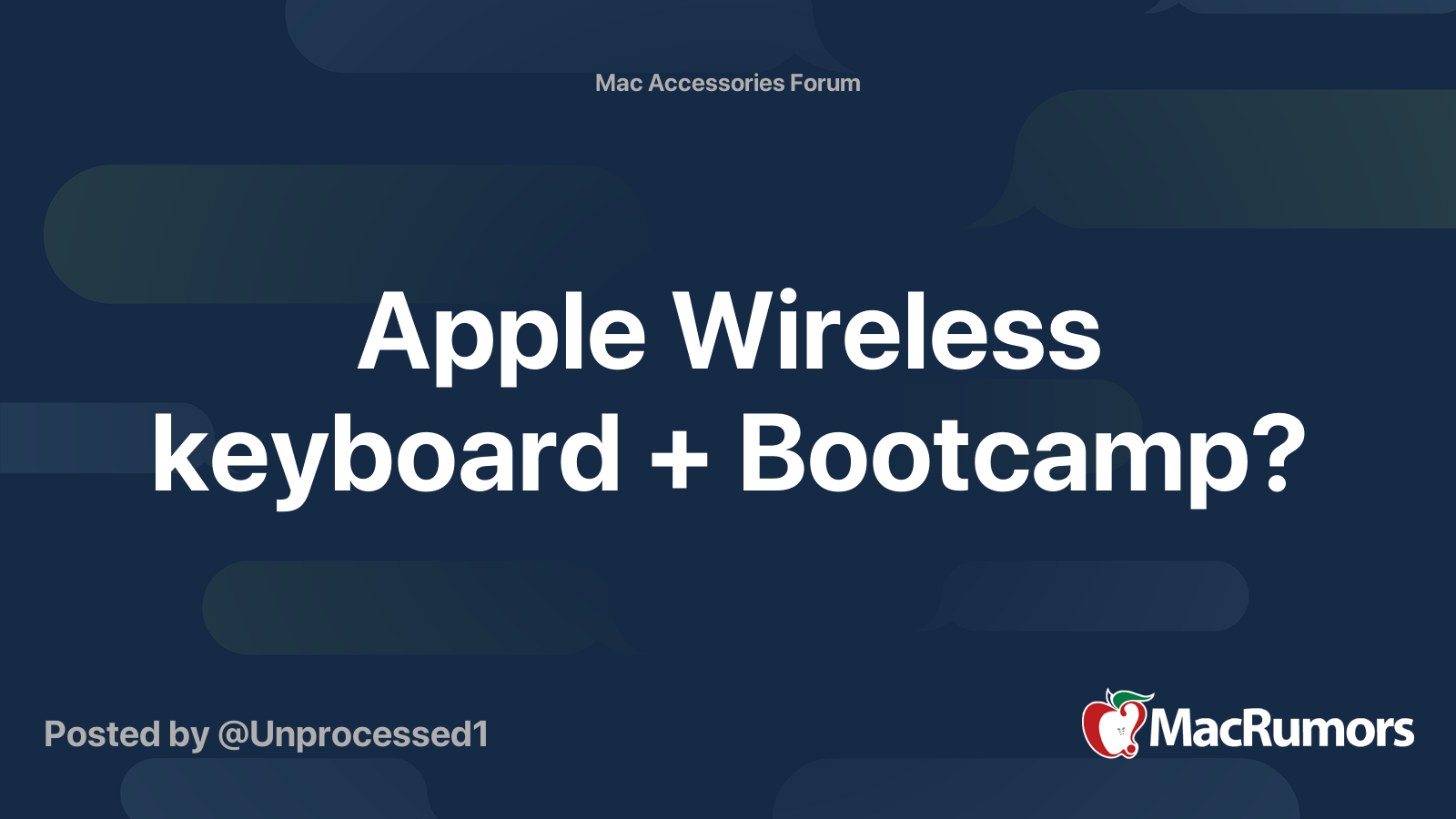 Apple Wireless keyboard + Bootcamp? | MacRumors Forums