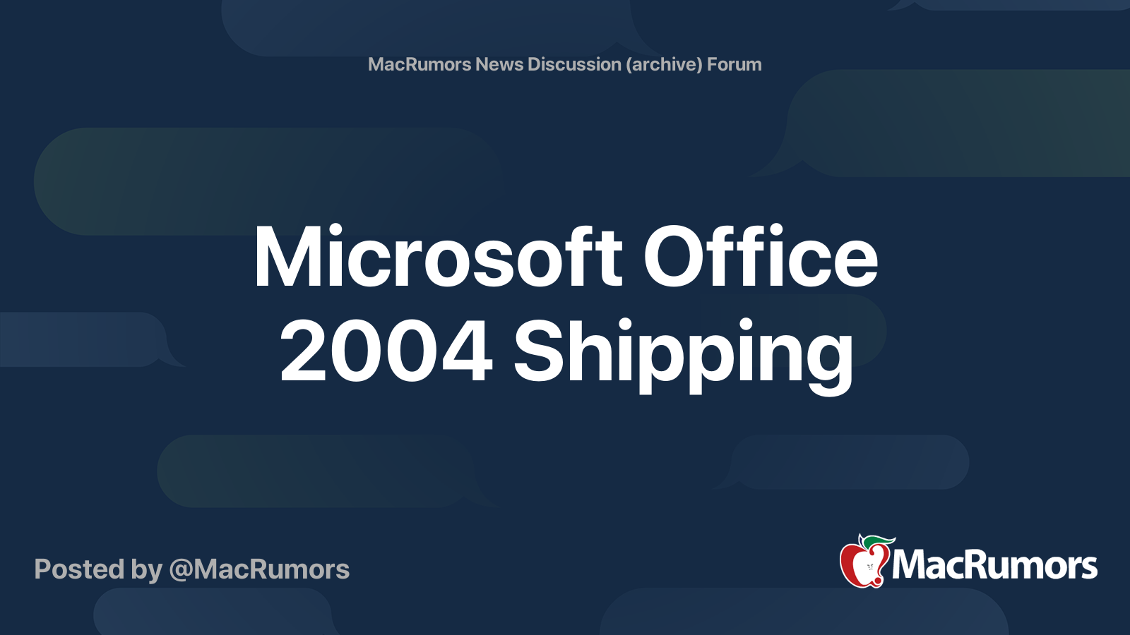 Microsoft Office 2004 Shipping | MacRumors Forums