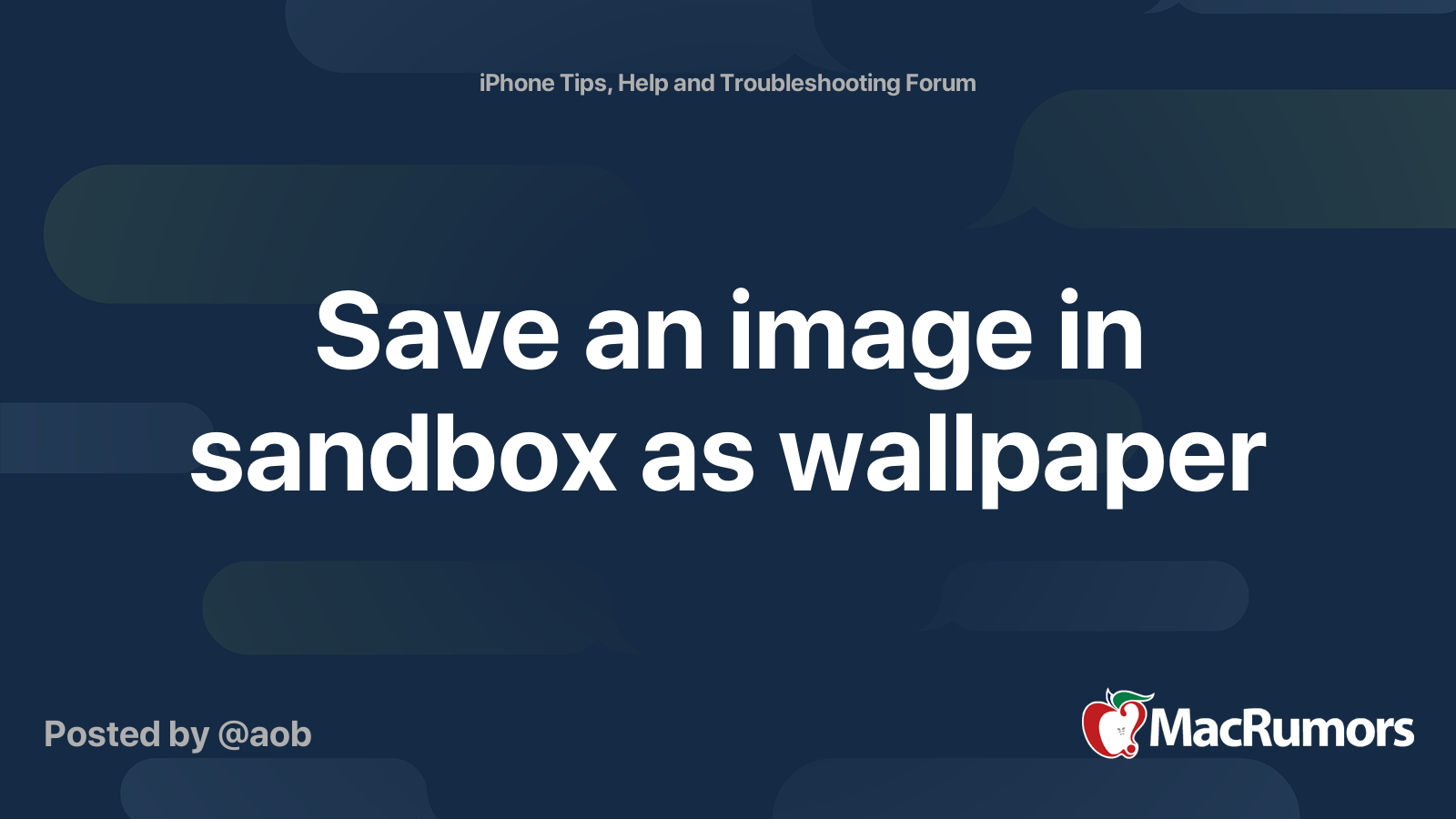 Save an image in sandbox as wallpaper | MacRumors Forums