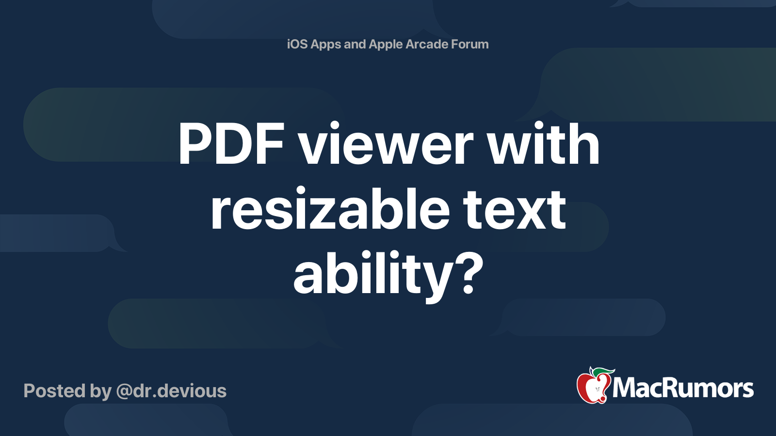 PDF viewer with resizable text ability? | MacRumors Forums