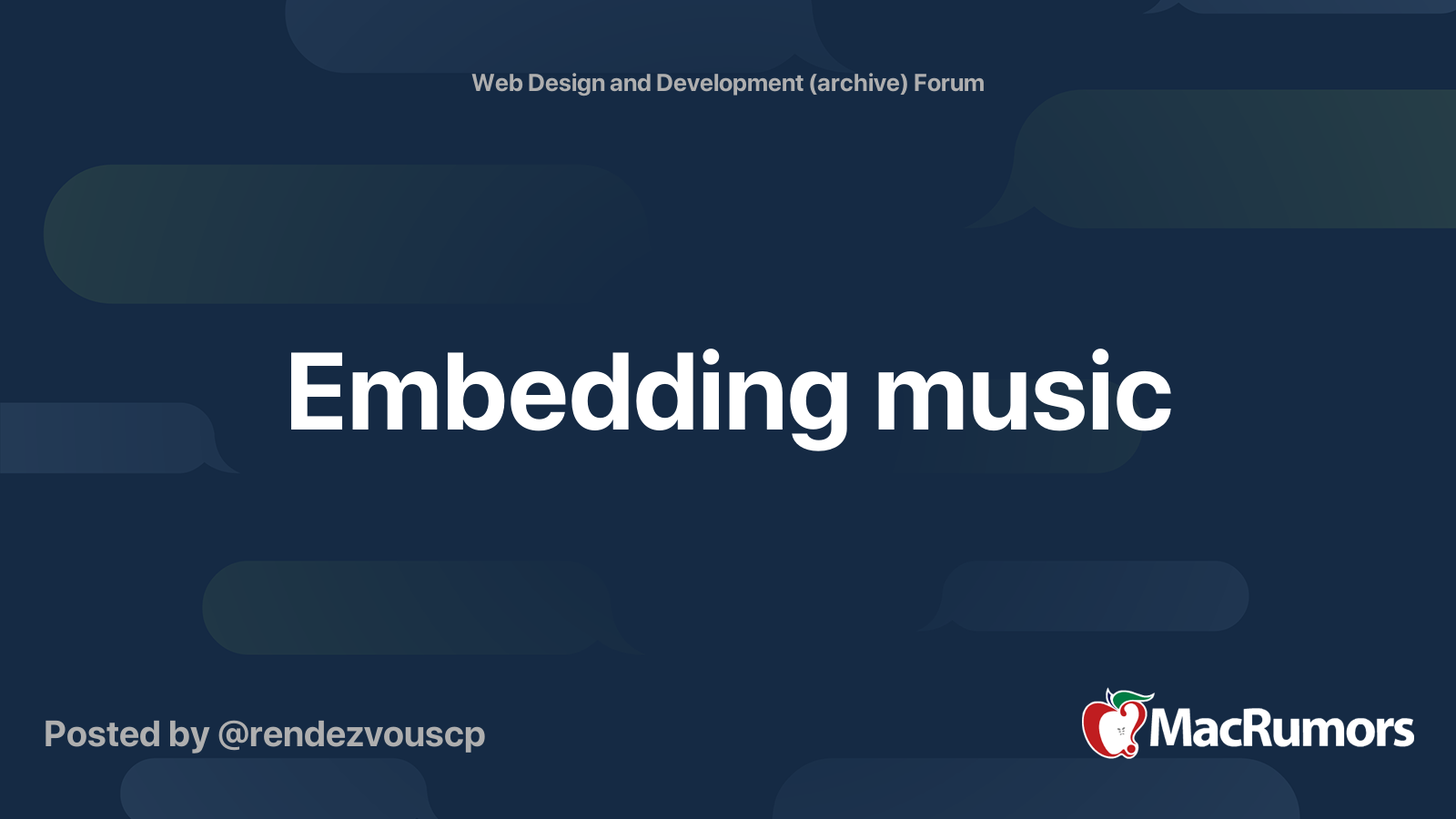 Embedding music | MacRumors Forums