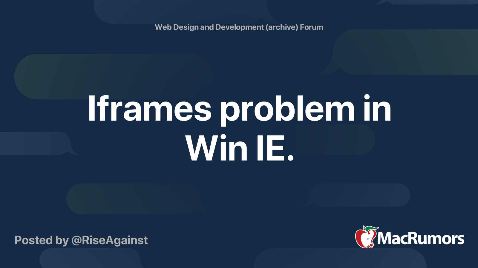 Iframes problem in Win IE. | MacRumors Forums
