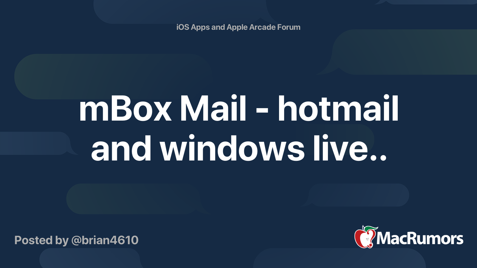 mBox Mail - hotmail and windows live.. | MacRumors Forums