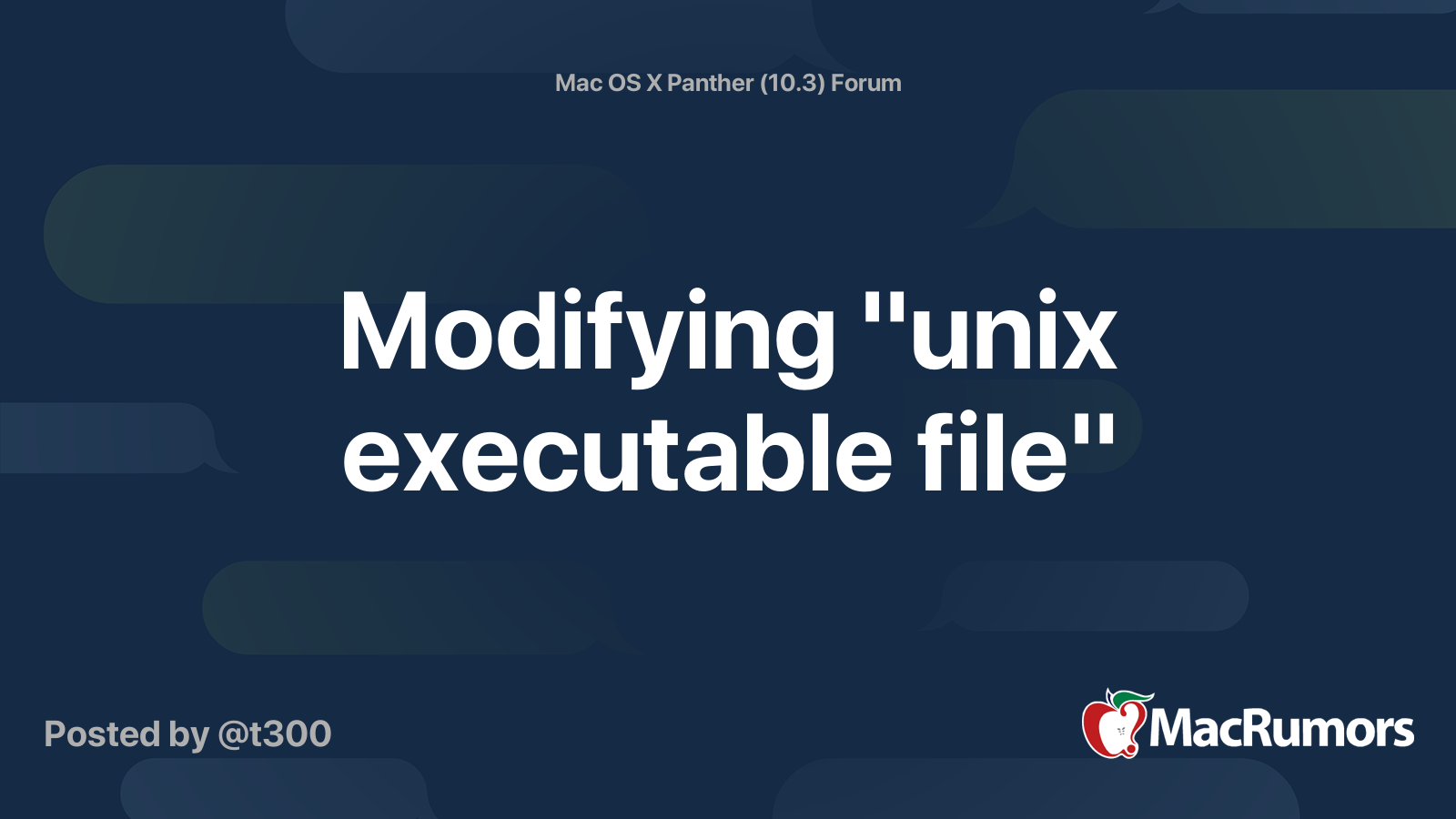 Modifying Unix Executable File Macrumors Forums 