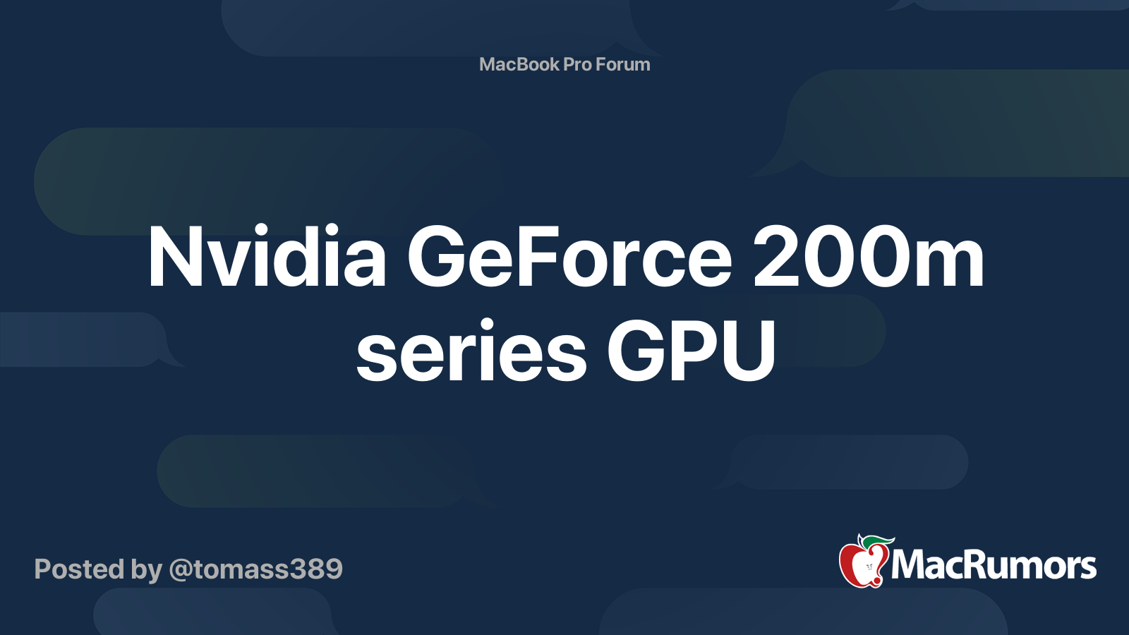 Nvidia GeForce 200m series GPU | MacRumors Forums