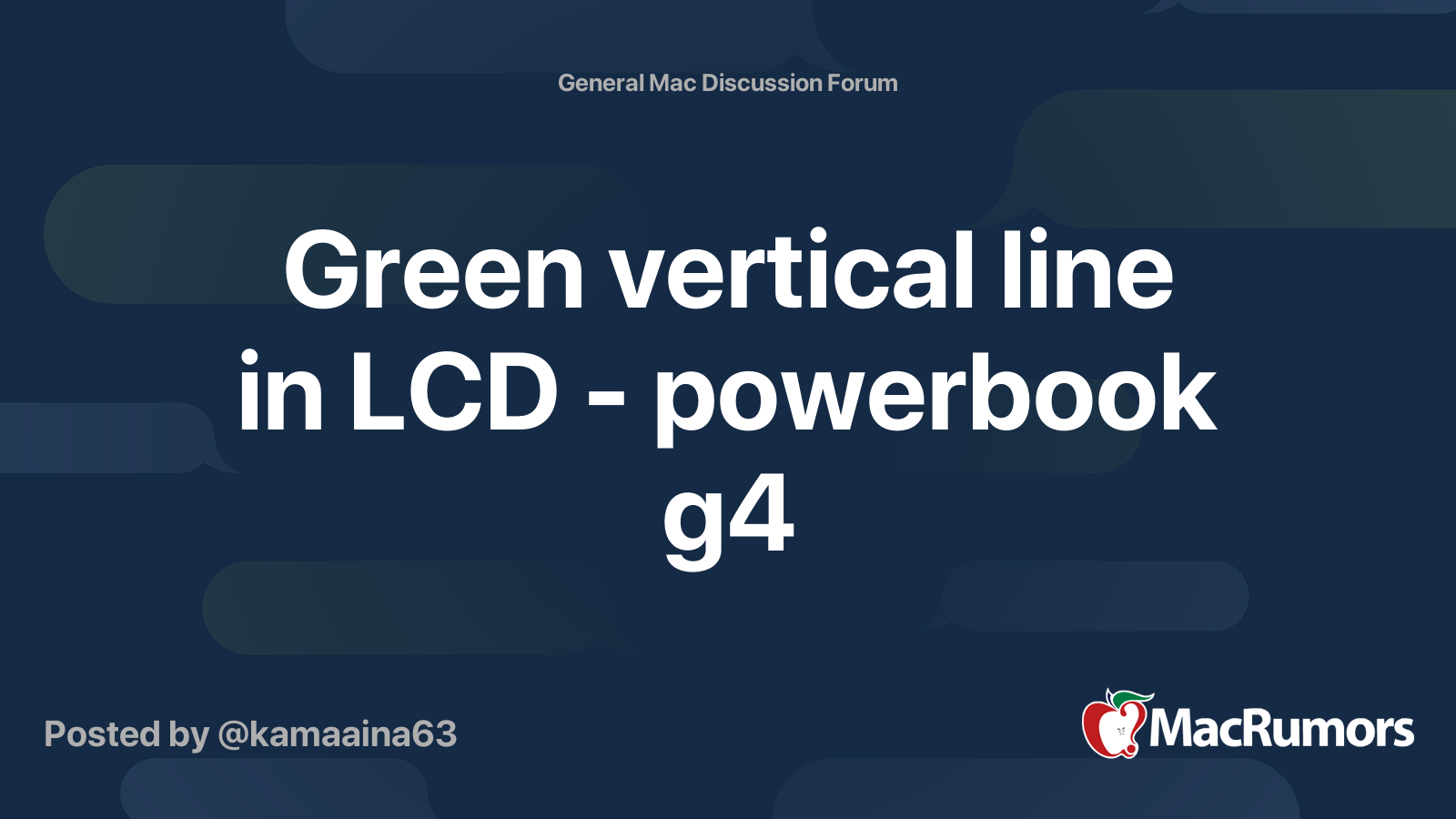 Green vertical line in LCD - powerbook g4 | MacRumors Forums