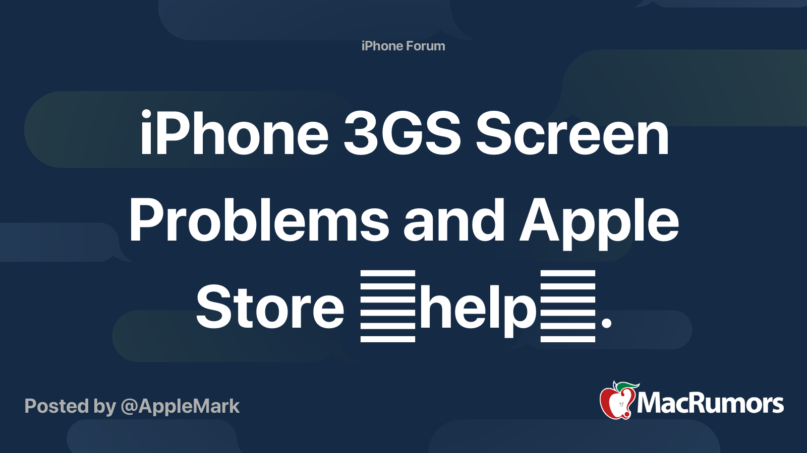 iPhone 3GS Screen Problems and Apple Store help . | MacRumors Forums