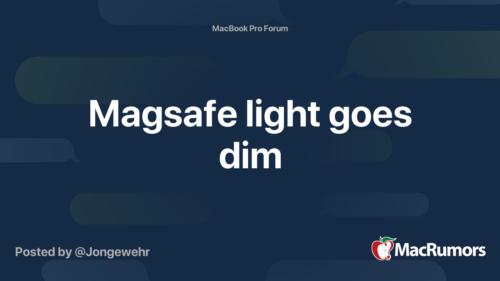 Magsafe light goes dim | MacRumors Forums