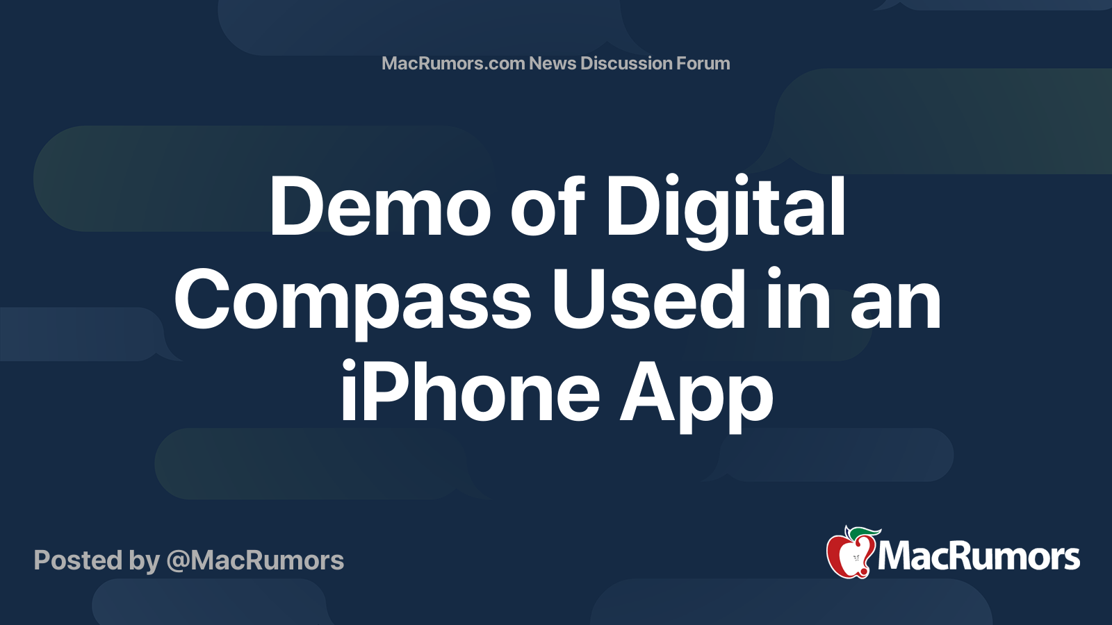 Demo of Digital Compass Used in an iPhone App | MacRumors Forums