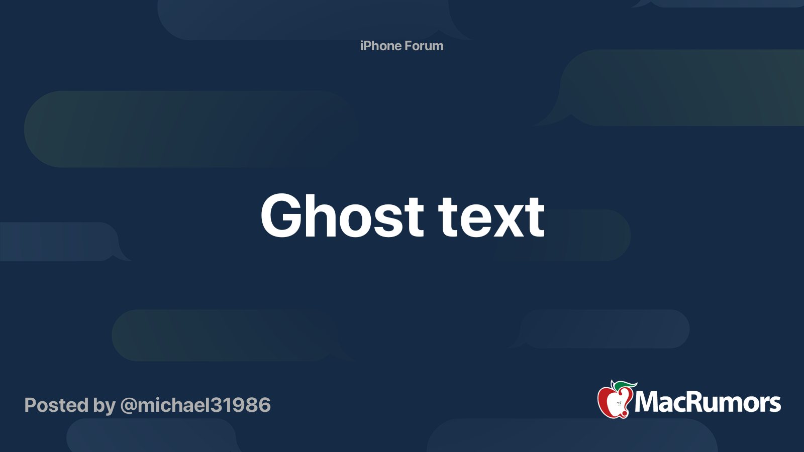 Ghost text | MacRumors Forums