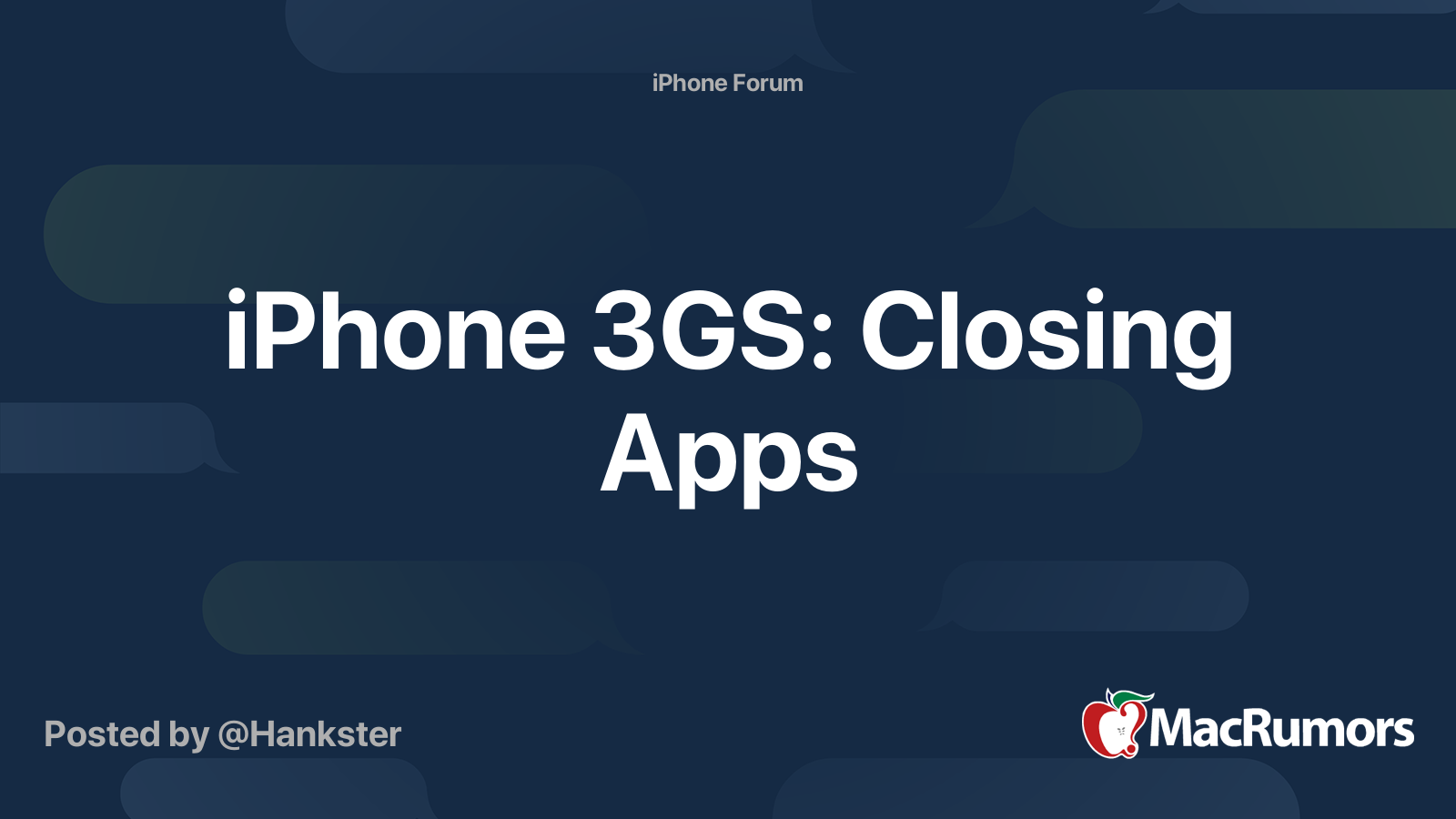 iPhone 3GS: Closing Apps | MacRumors Forums