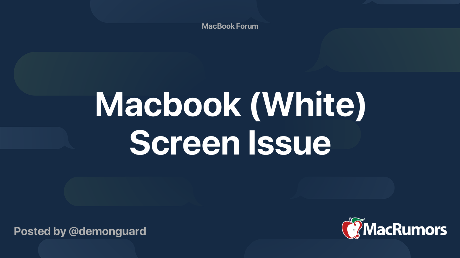 Macbook (White) Screen Issue | MacRumors Forums