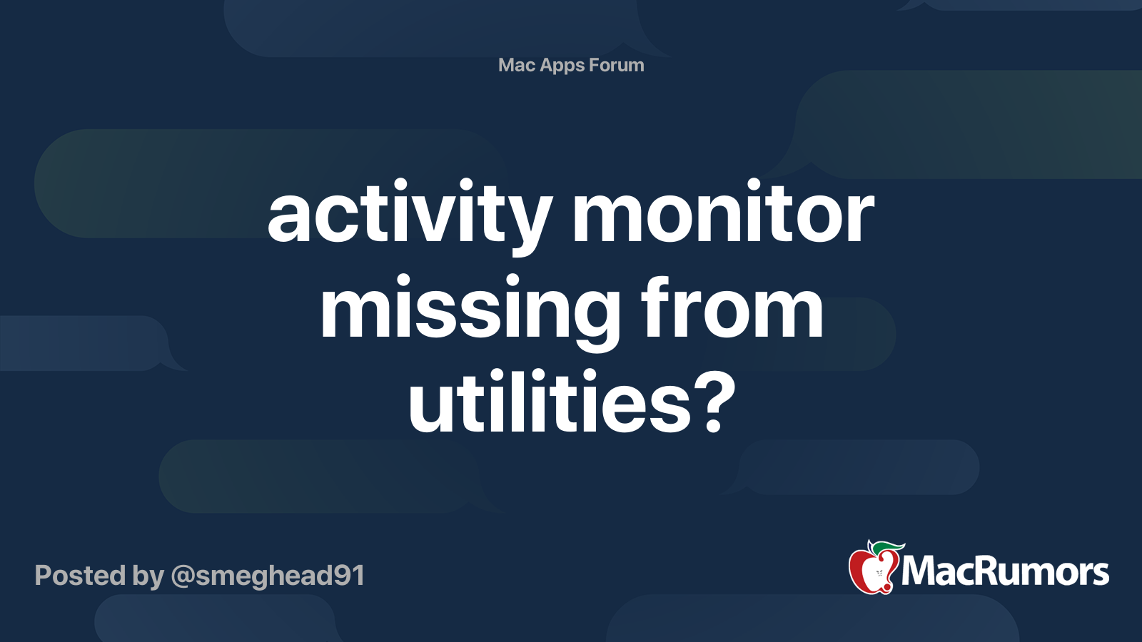activity monitor missing from utilities? | MacRumors Forums