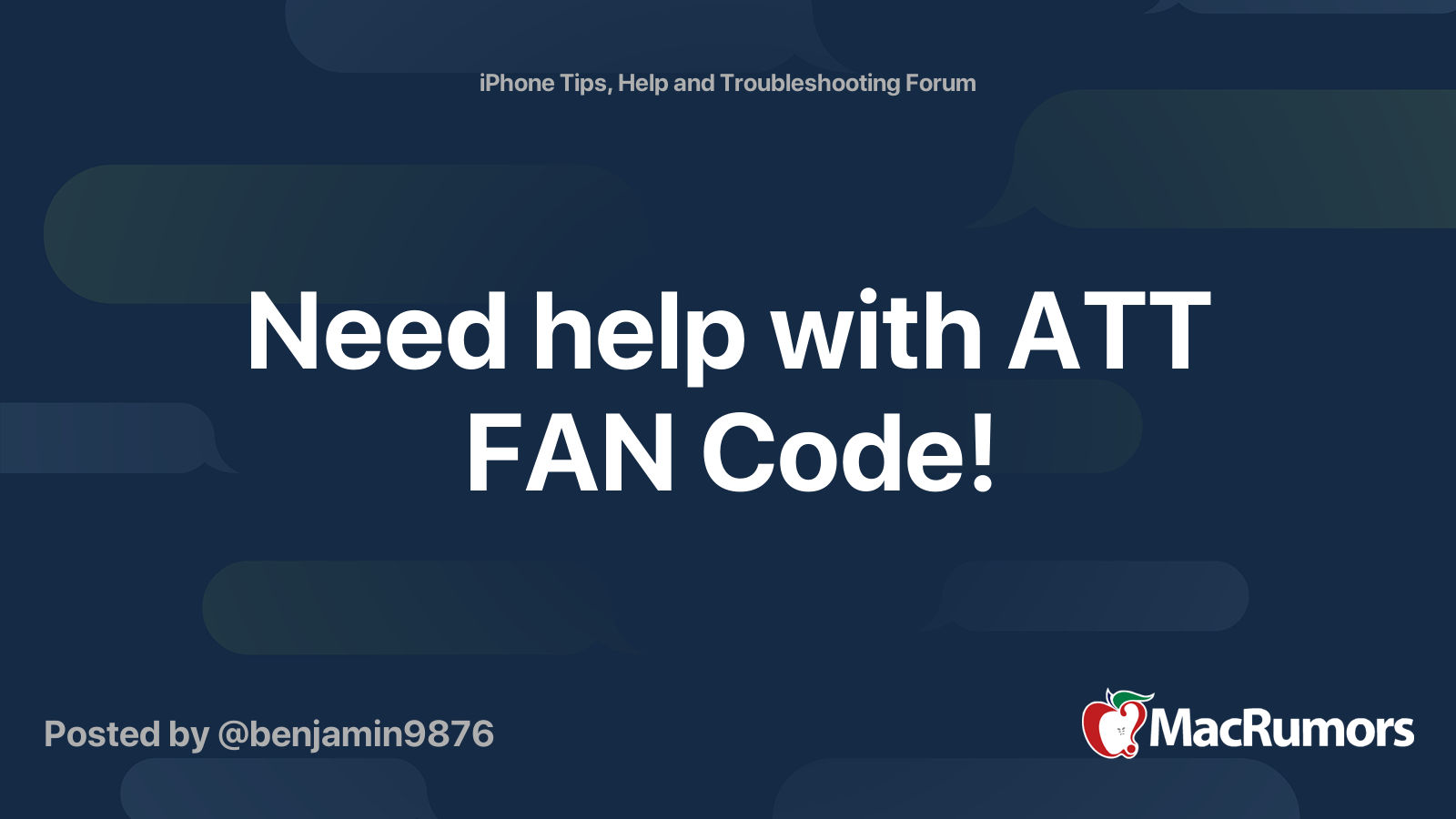 Need help with ATT FAN Code! | MacRumors Forums