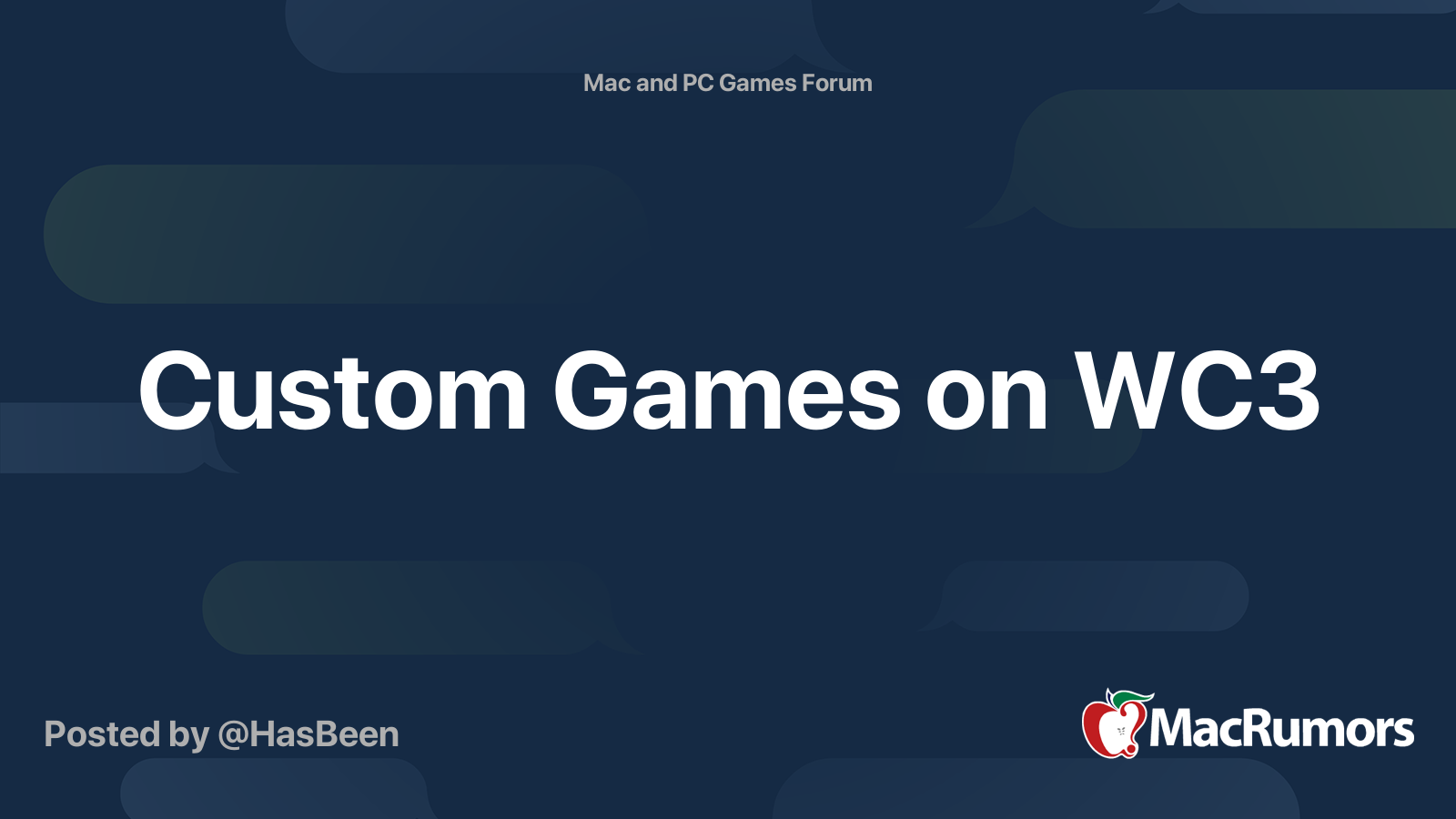Custom Games on WC3 | MacRumors Forums