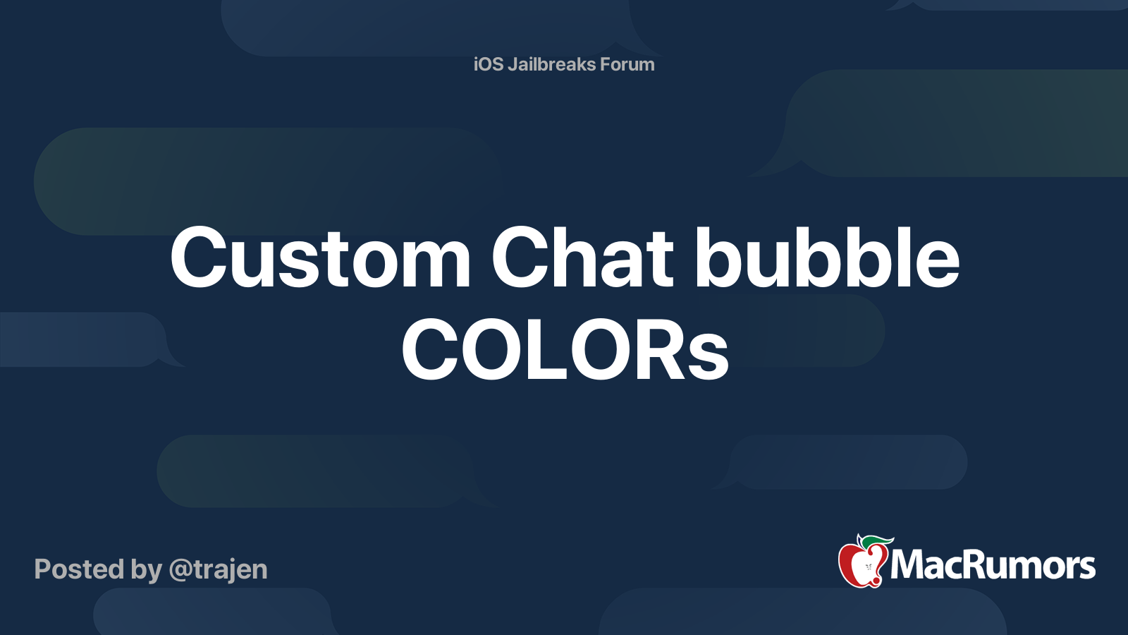 Custom Chat bubble COLORs | MacRumors Forums