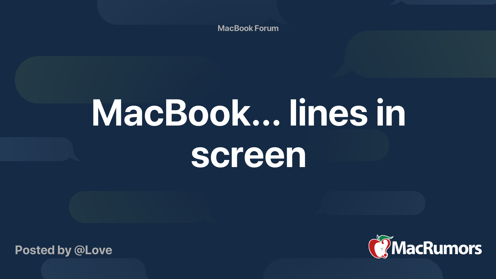 MacBook... lines in screen | MacRumors Forums