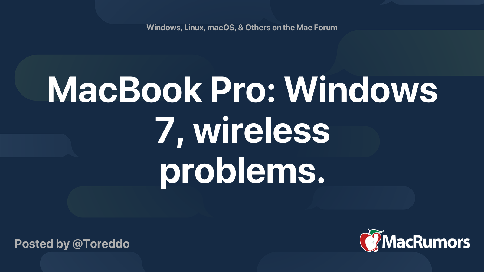 MacBook Pro: Windows 7, wireless problems. | MacRumors Forums