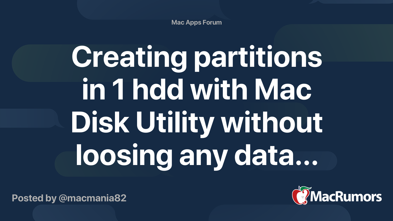 Creating Partitions In 1 Hdd With Mac Disk Utility Without Loosing Any Data Macrumors Forums 