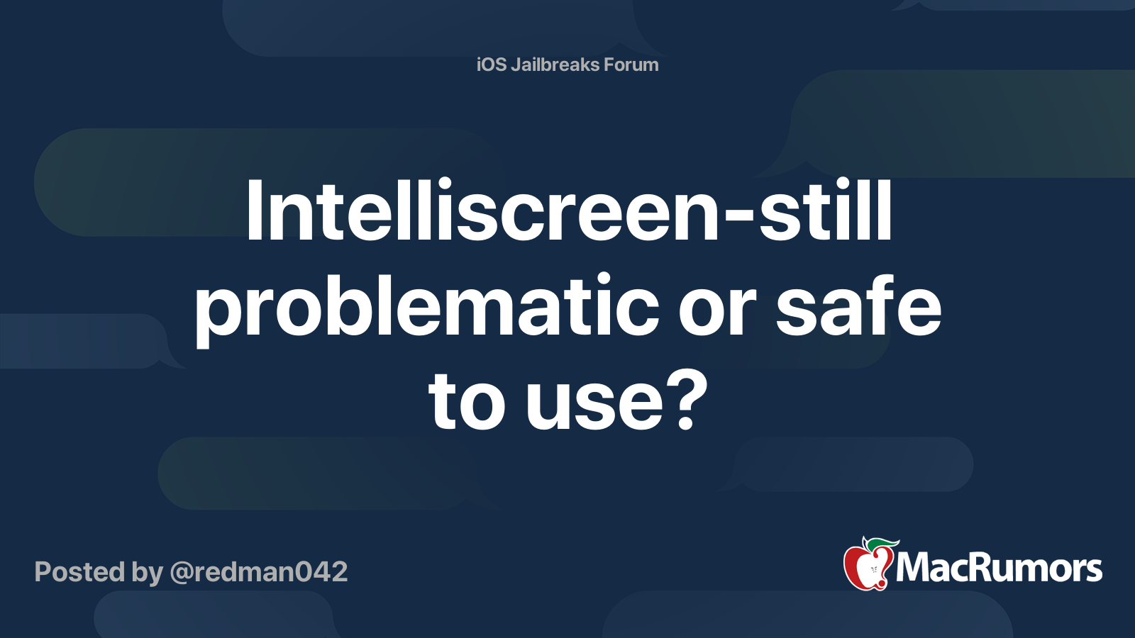 Intelliscreen-still problematic or safe to use? | MacRumors Forums
