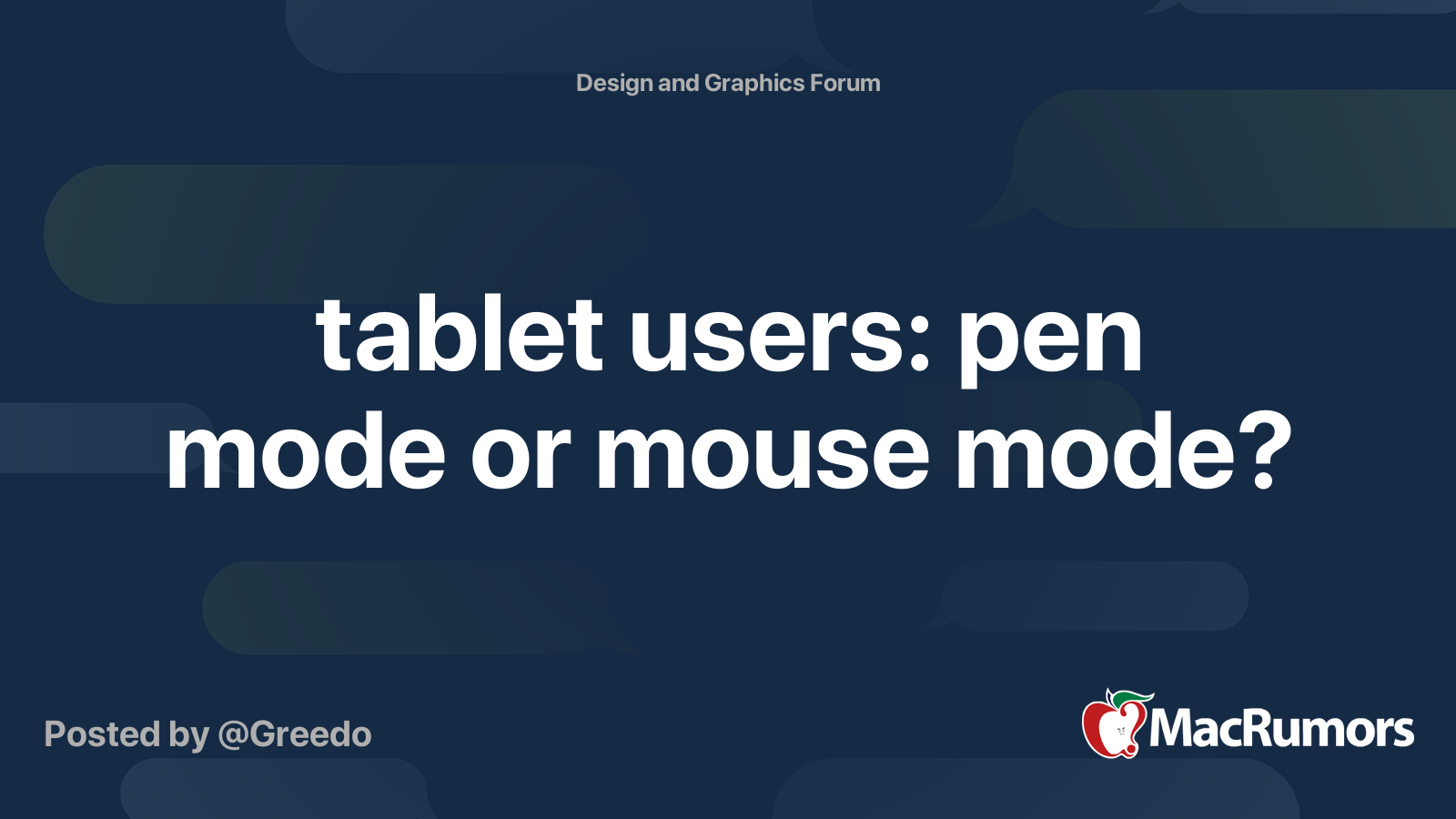 tablet users: pen mode or mouse mode? | MacRumors Forums