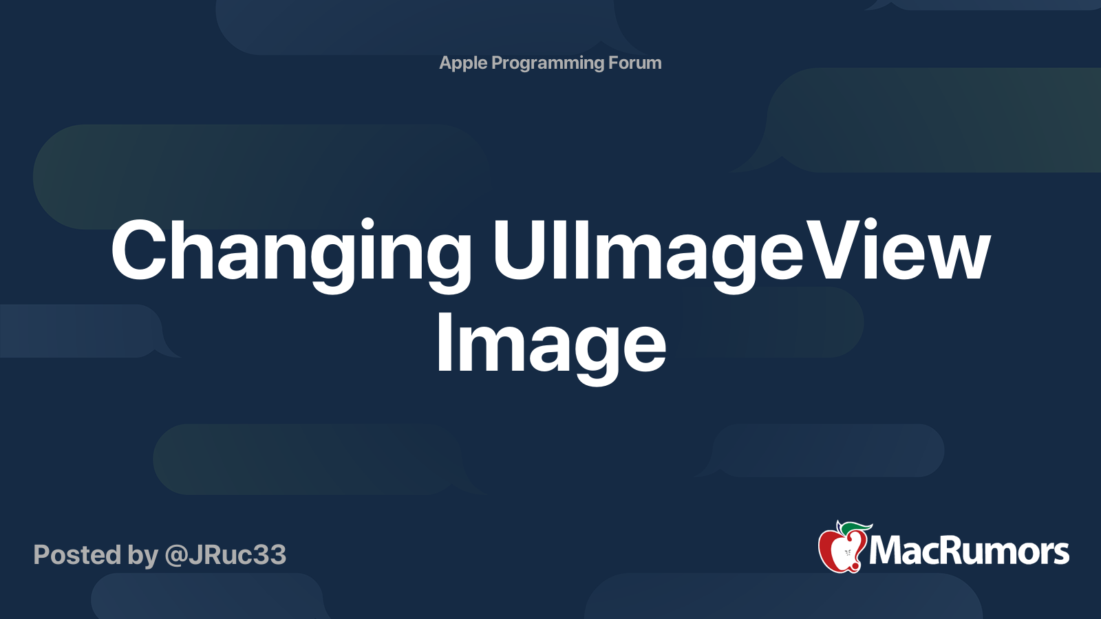 Changing UIImageView Image | MacRumors Forums