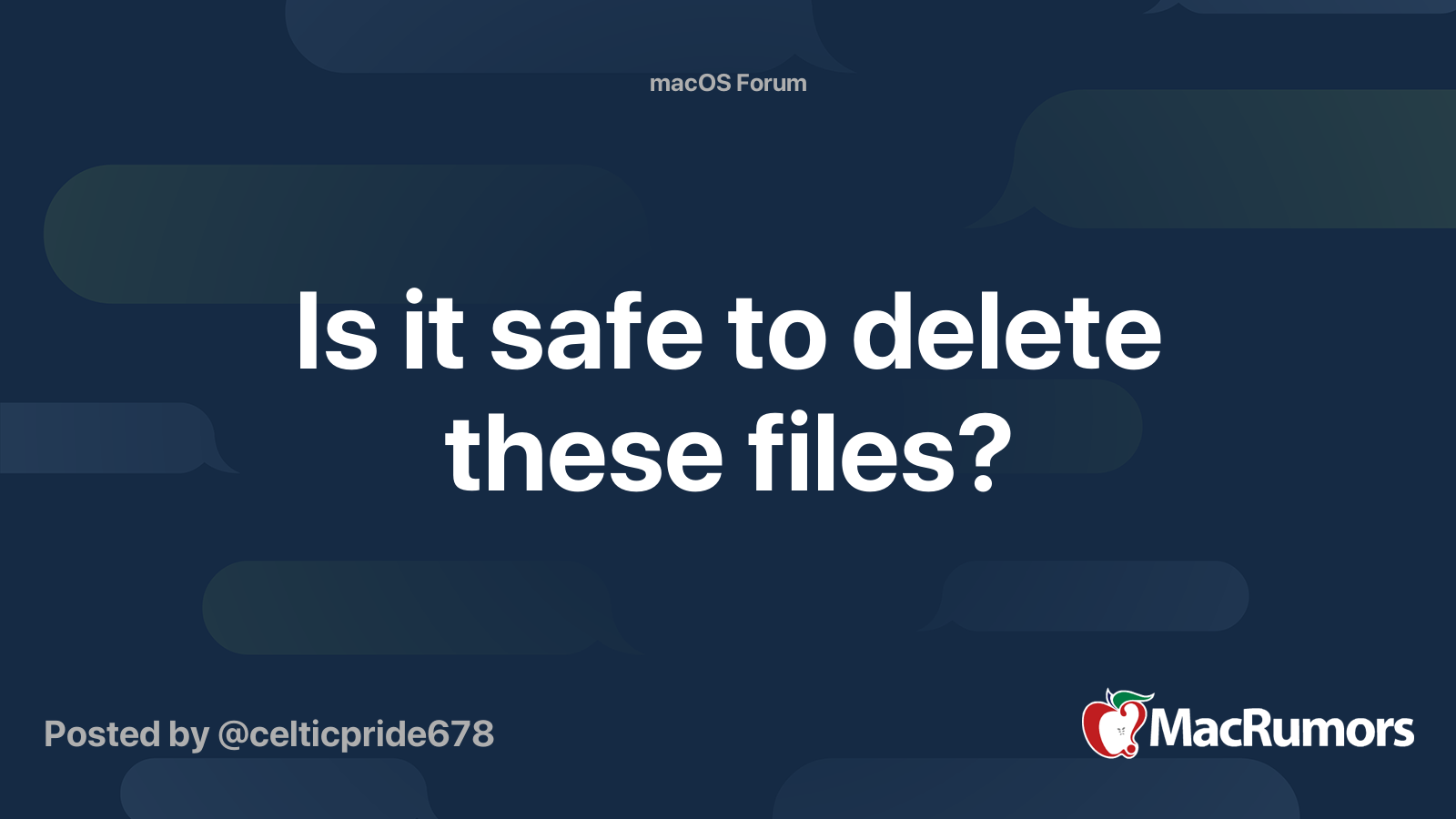 Is it safe to delete these files? | MacRumors Forums