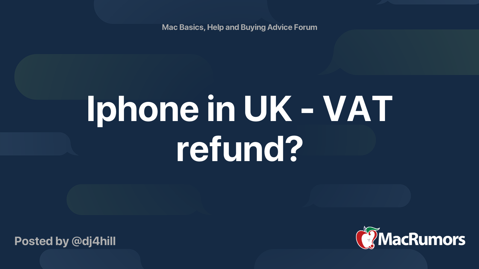 Iphone in UK - VAT refund? | MacRumors Forums