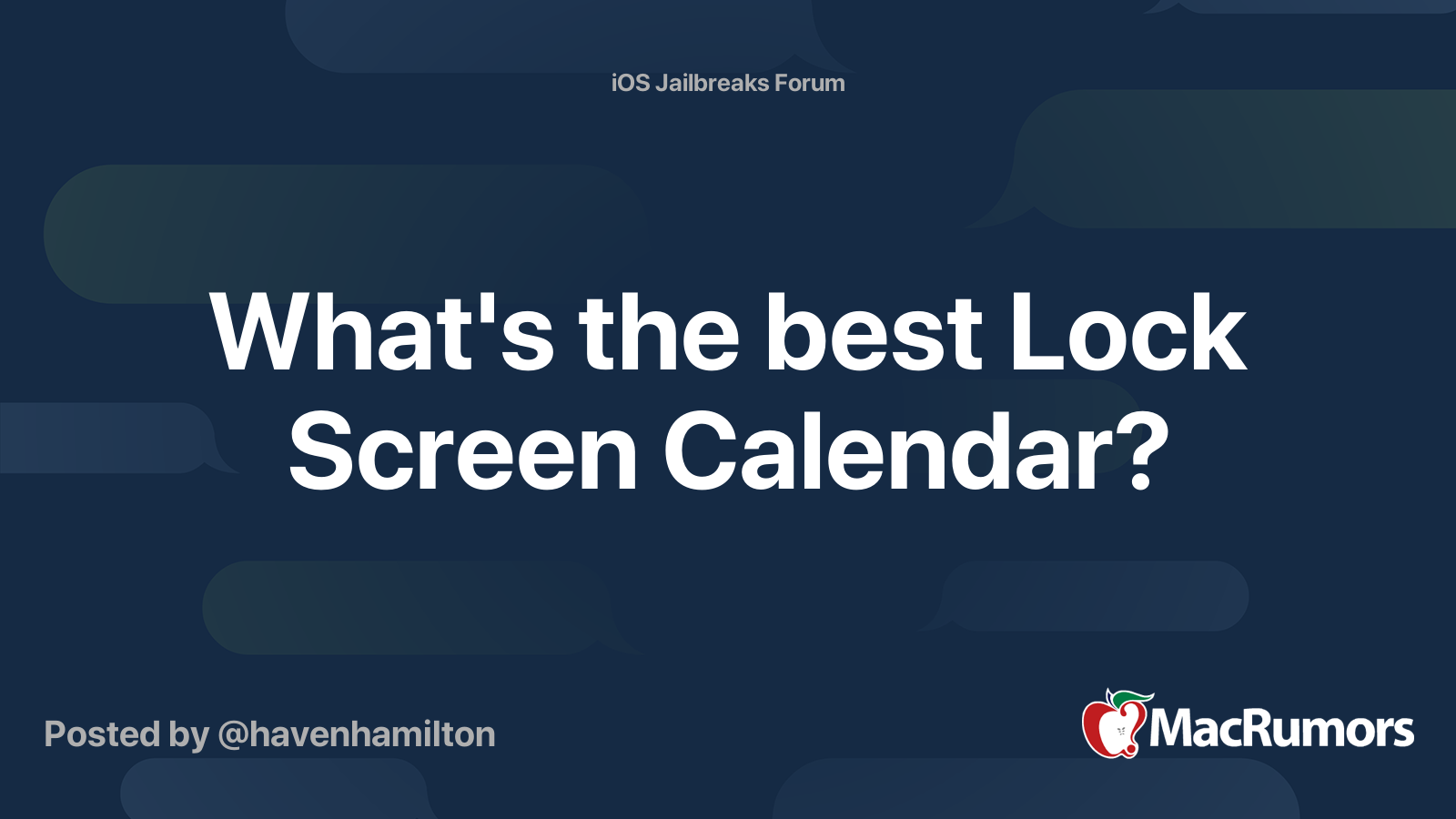 What's the best Lock Screen Calendar? | MacRumors Forums