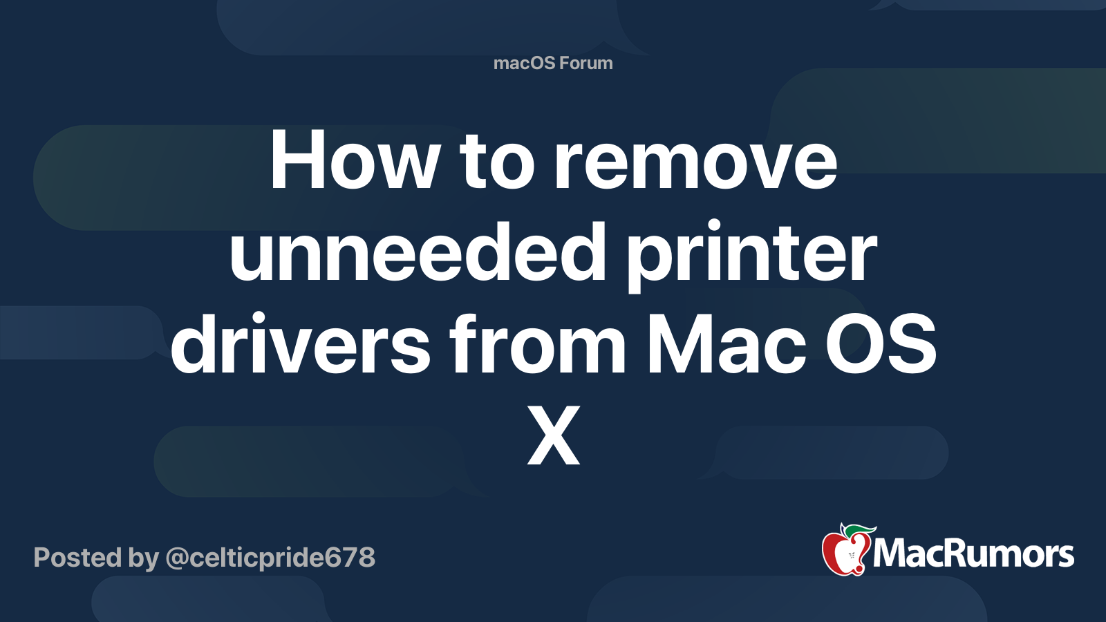 How to remove unneeded printer drivers from Mac OS X | MacRumors Forums