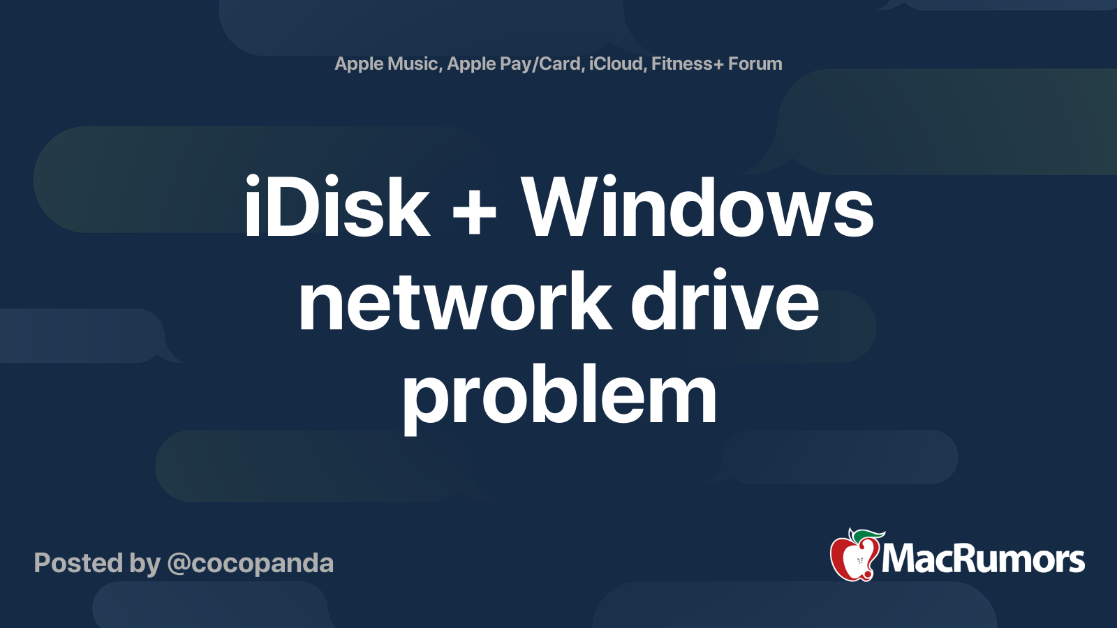 iDisk + Windows network drive problem | MacRumors Forums