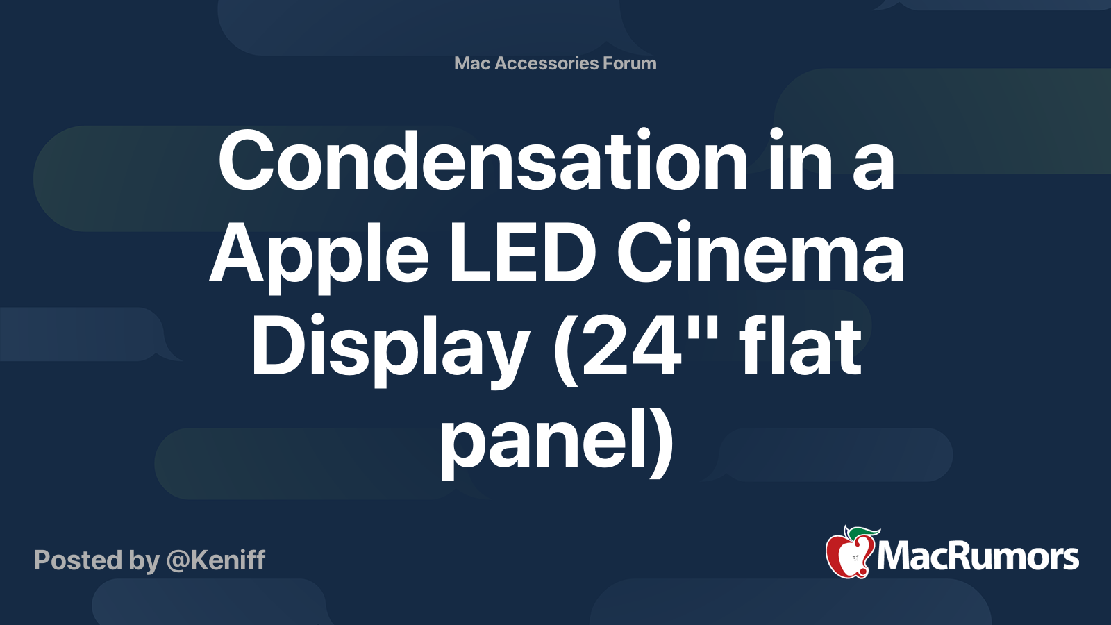 Condensation in a Apple LED Cinema Display (24" flat panel) | MacRumors ...