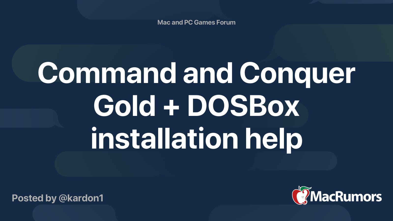 Command and Conquer Gold + DOSBox installation help | MacRumors Forums