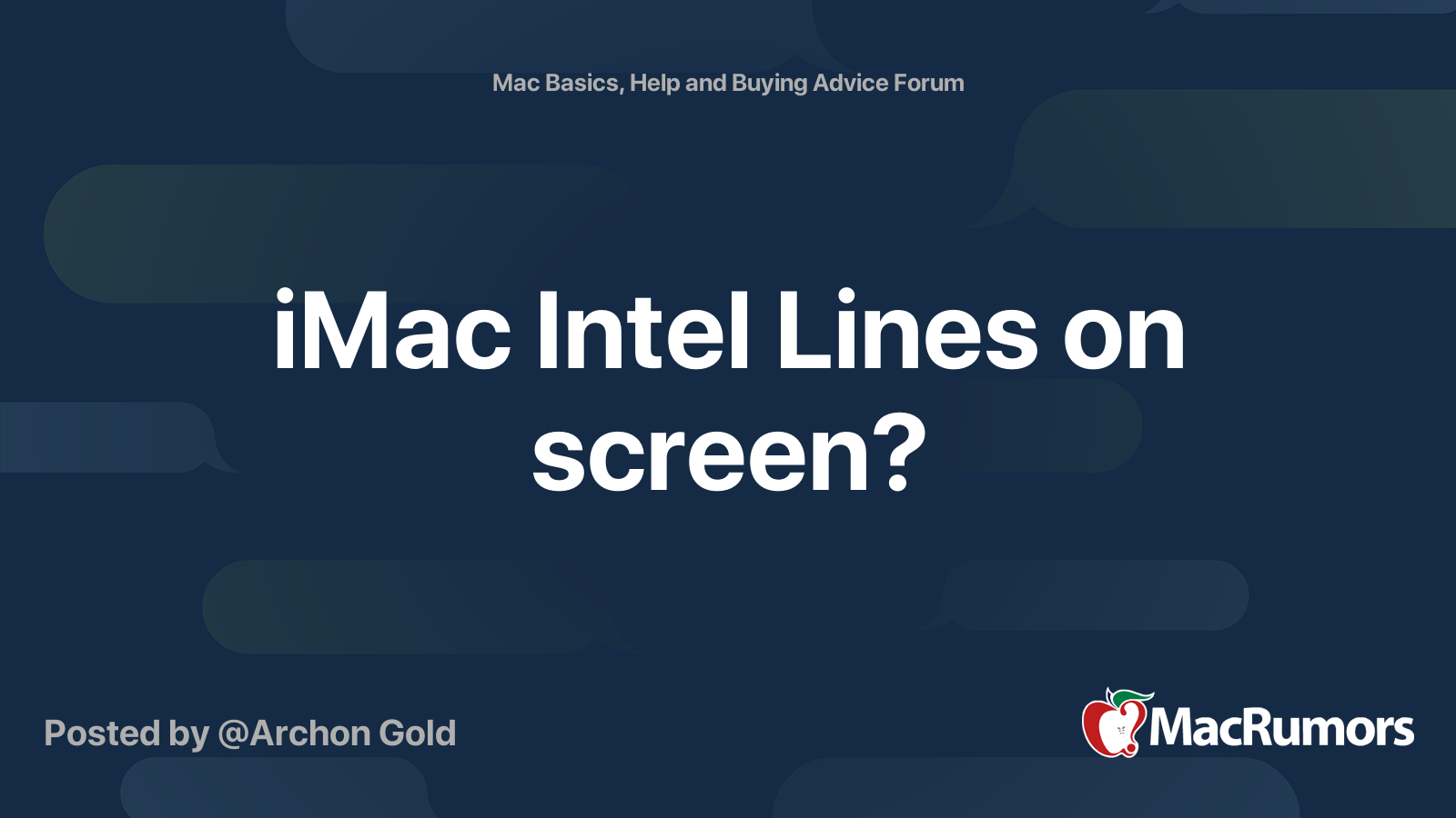 iMac Intel Lines on screen? | MacRumors Forums