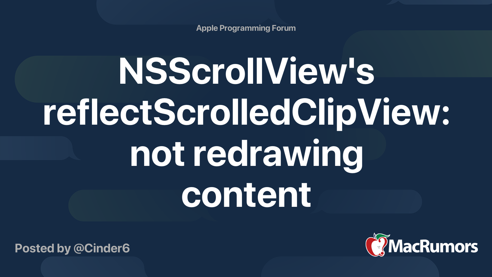 NSScrollView's reflectScrolledClipView: not redrawing content | MacRumors Forums