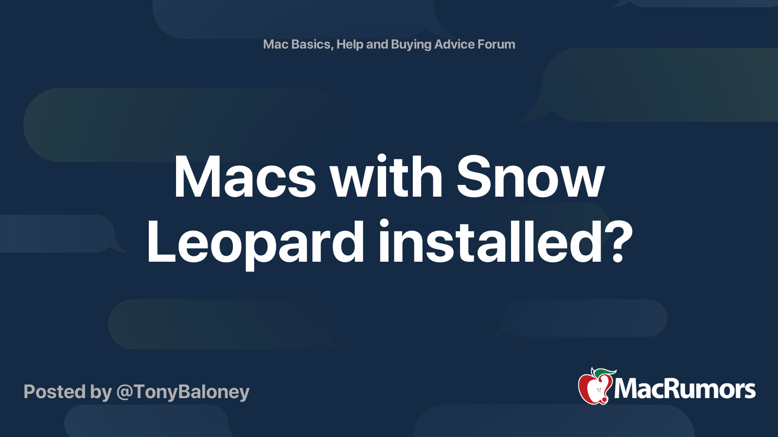 Macs with Snow Leopard installed? | MacRumors Forums