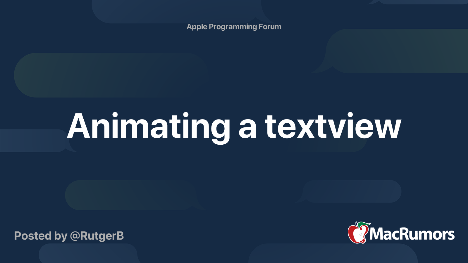 Animating a textview | MacRumors Forums