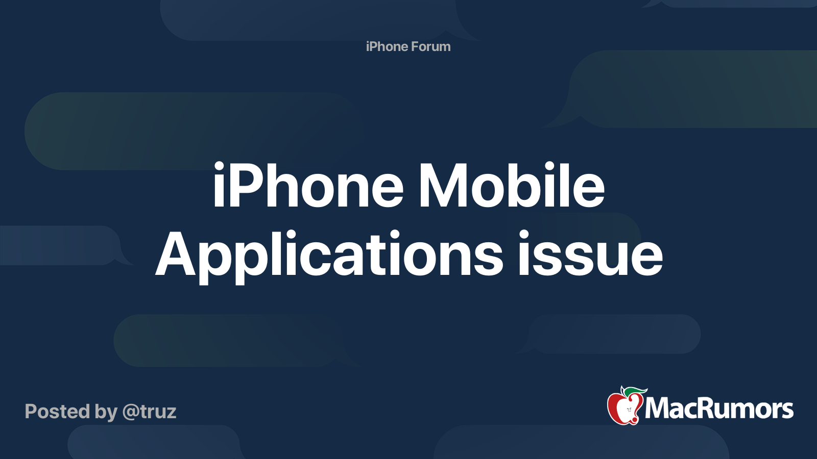 iPhone Mobile Applications issue | MacRumors Forums