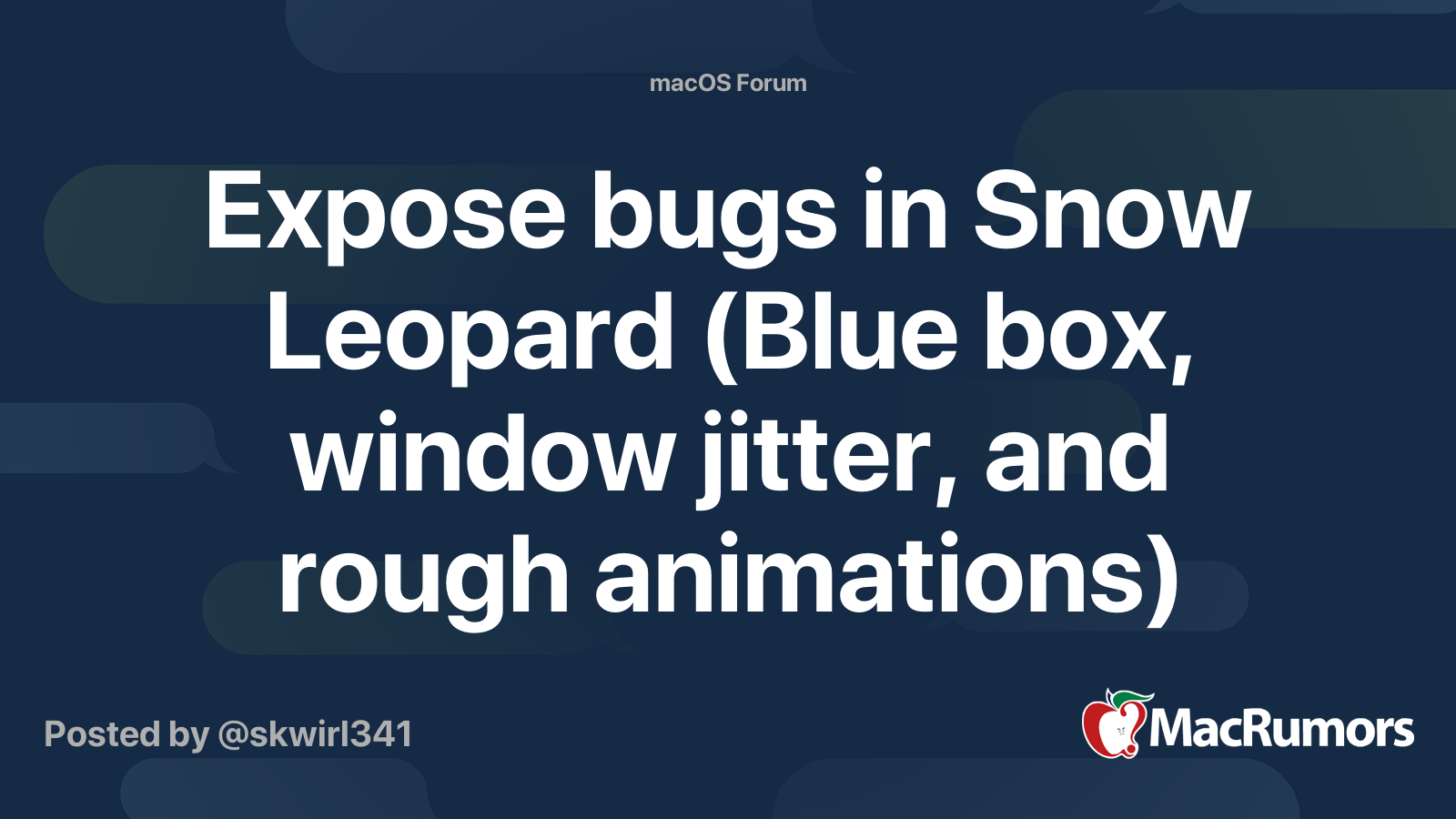 Expose bugs in Snow Leopard (Blue box, window jitter, and rough animations) | MacRumors Forums